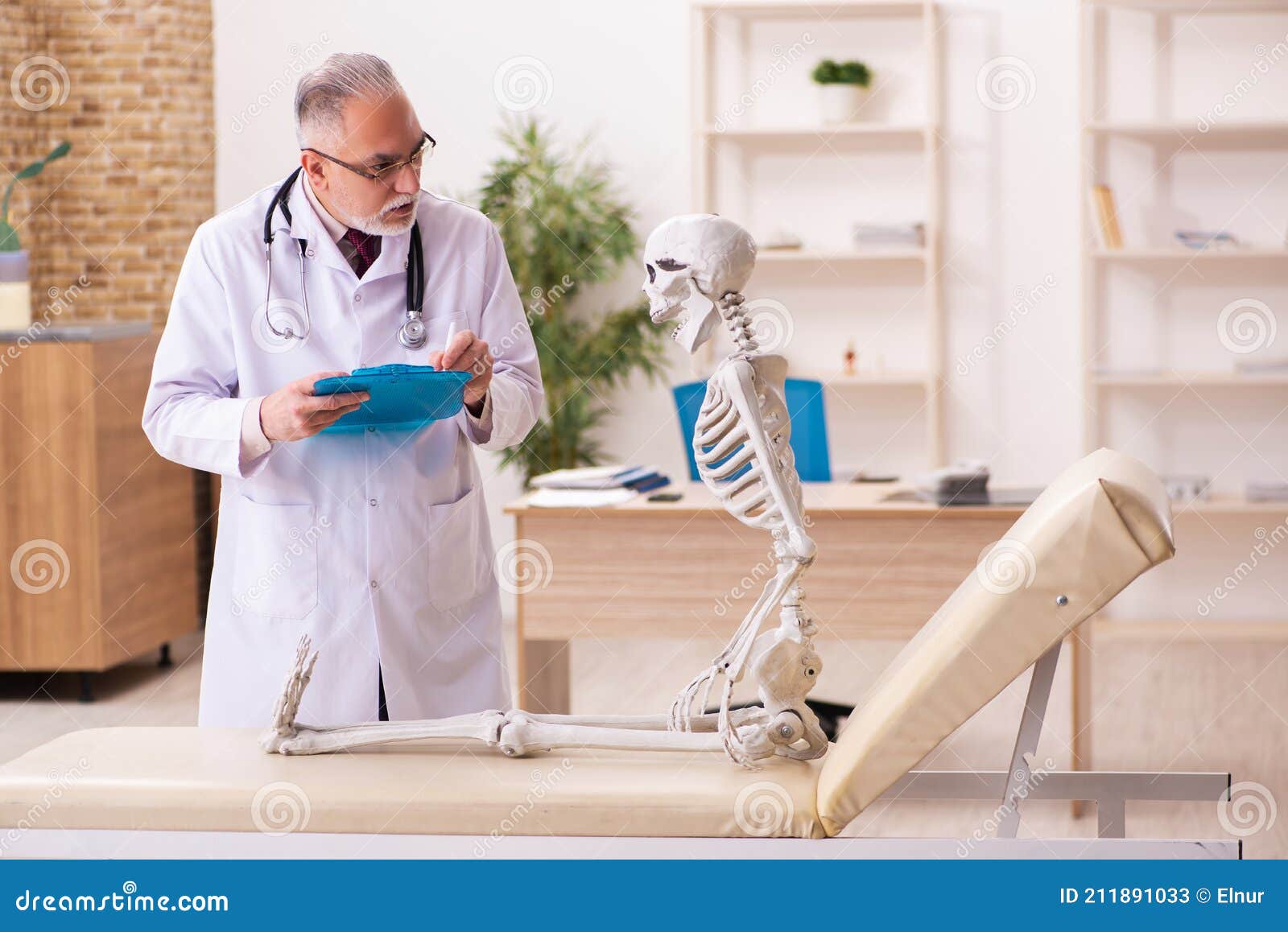 Dead Patient Visiting Old Male Doctor Stock Image - Image of healthcare ...