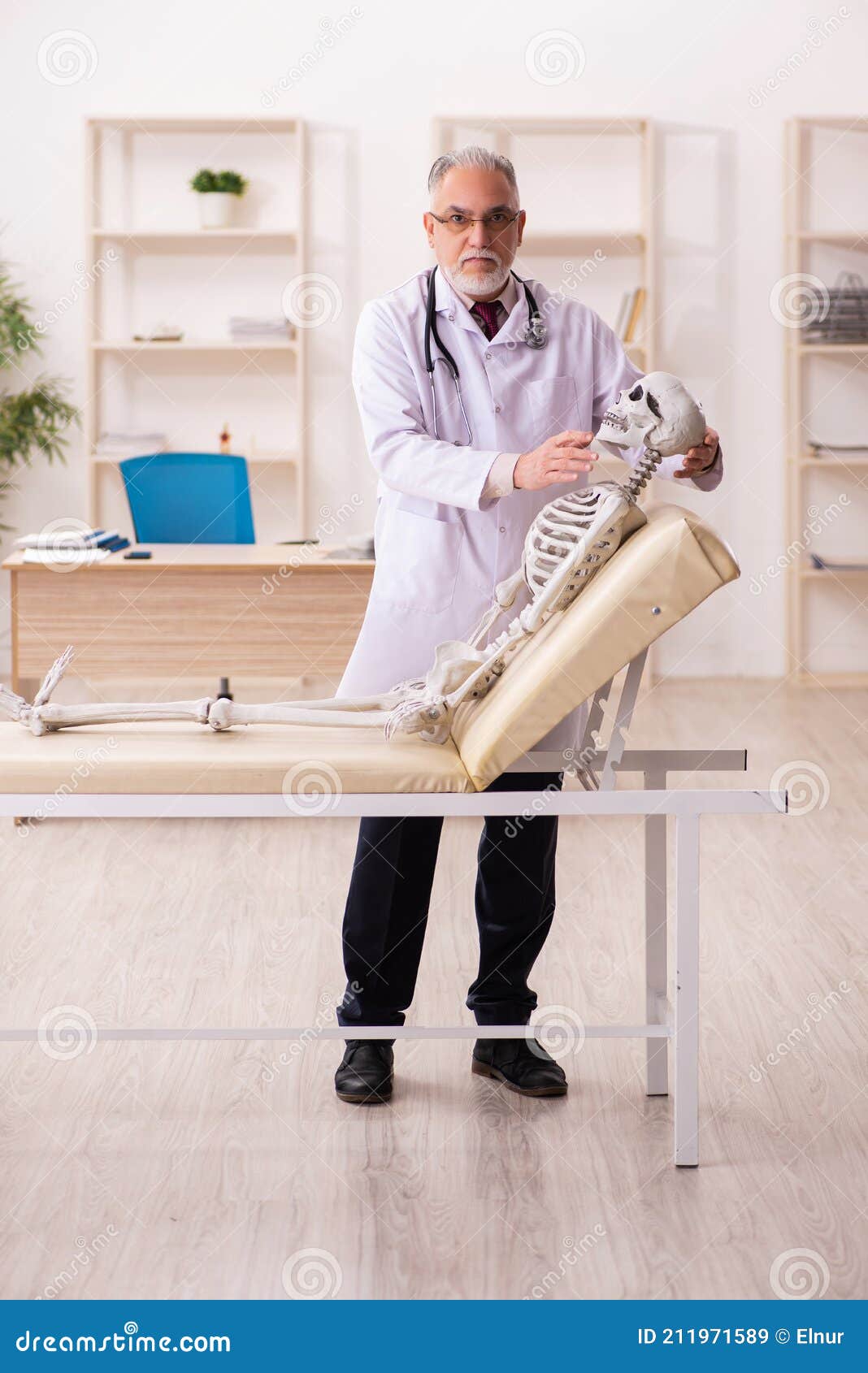 Dead Patient Visiting Old Male Doctor Stock Image - Image of medicine ...