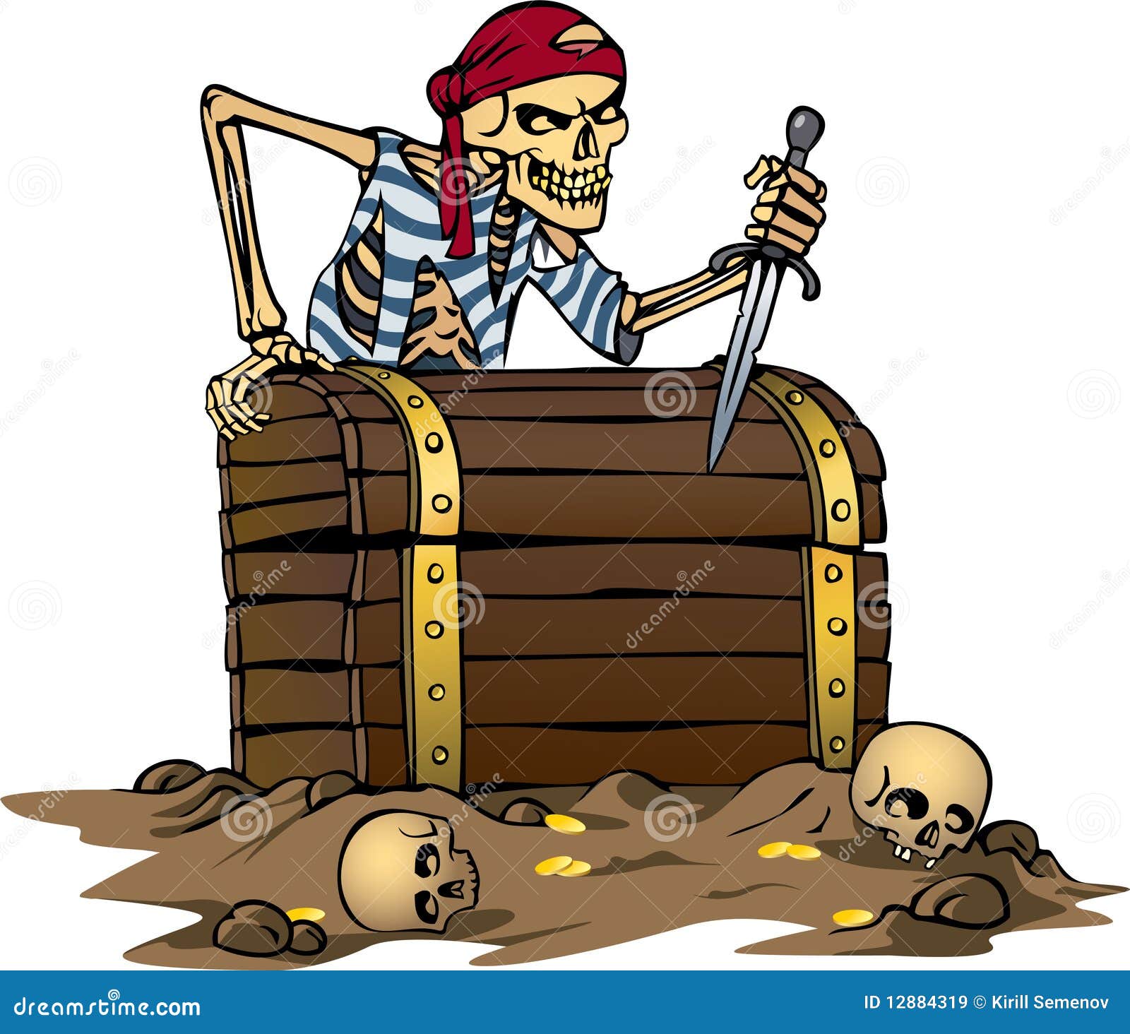 Skeleton pirate stock vector. Illustration of scare, grave - 12884319