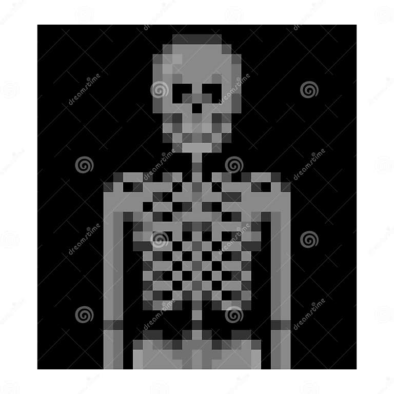 Human Skeleton X-ray Pixel Art Stock Illustration - Illustration of ...