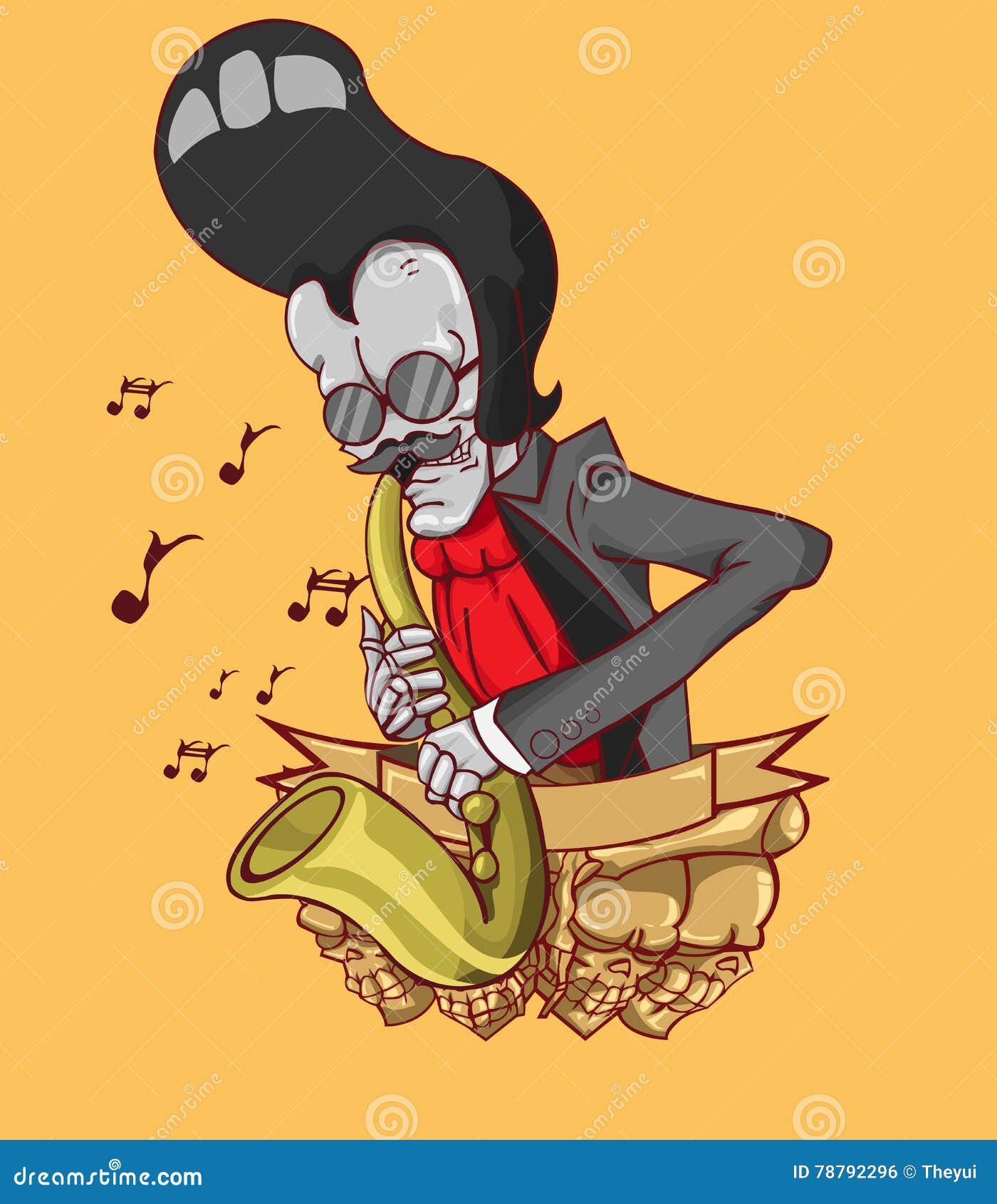 Skeleton Play Saxophone Vector and Illustration Stock Vector ...