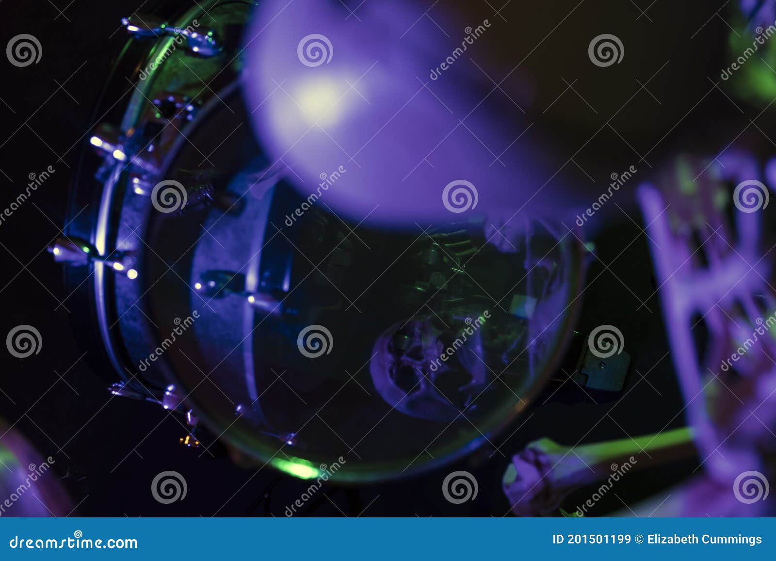 Skeleton Playing Drums Looking at Own Reflection in Snare Stock Image ...