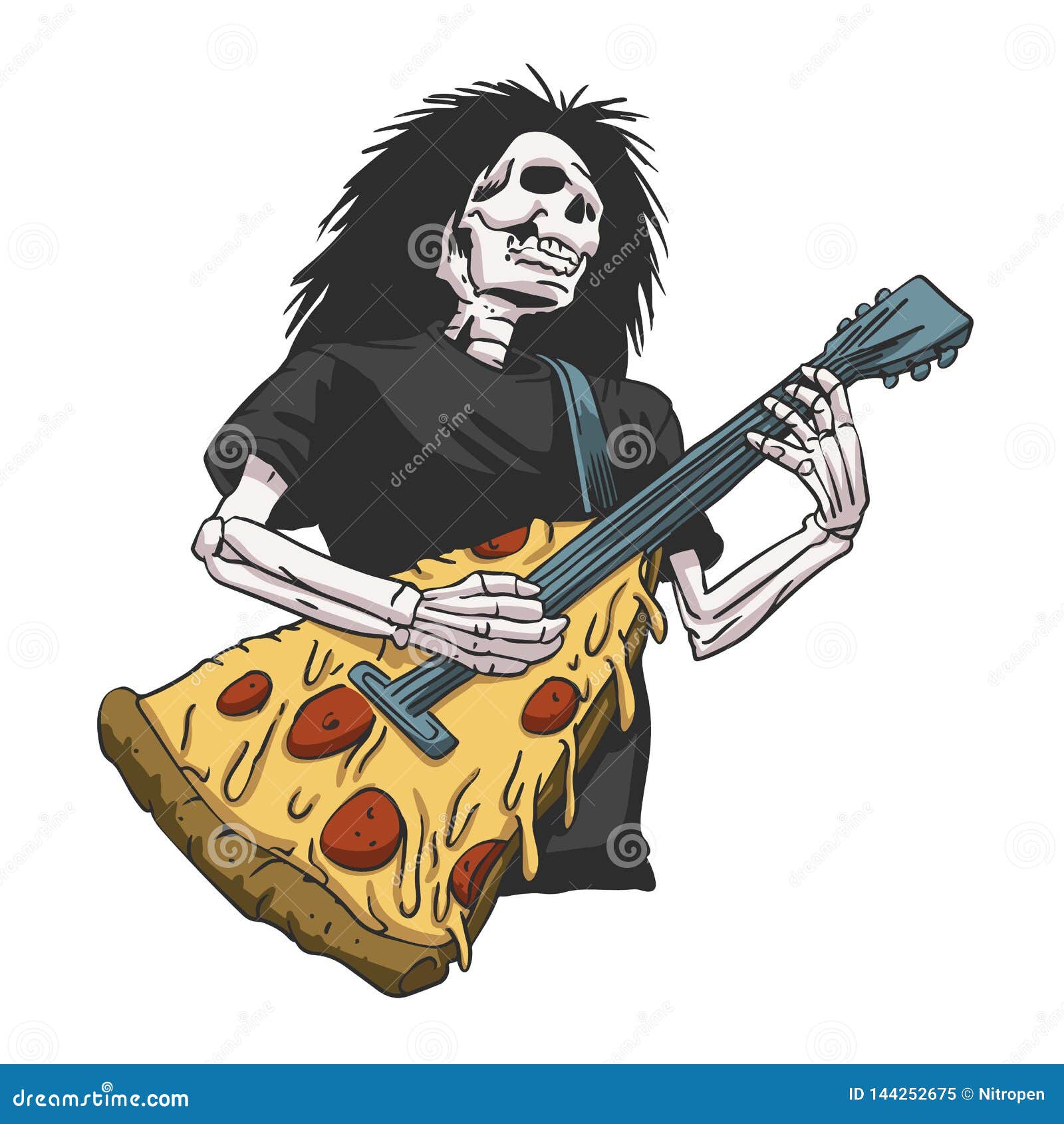 Skeleton Playing the Guitar Stock Vector - Illustration of play, neck ...