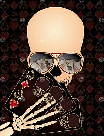 Skeleton playing poker stock vector. Illustration of heat - 32184512
