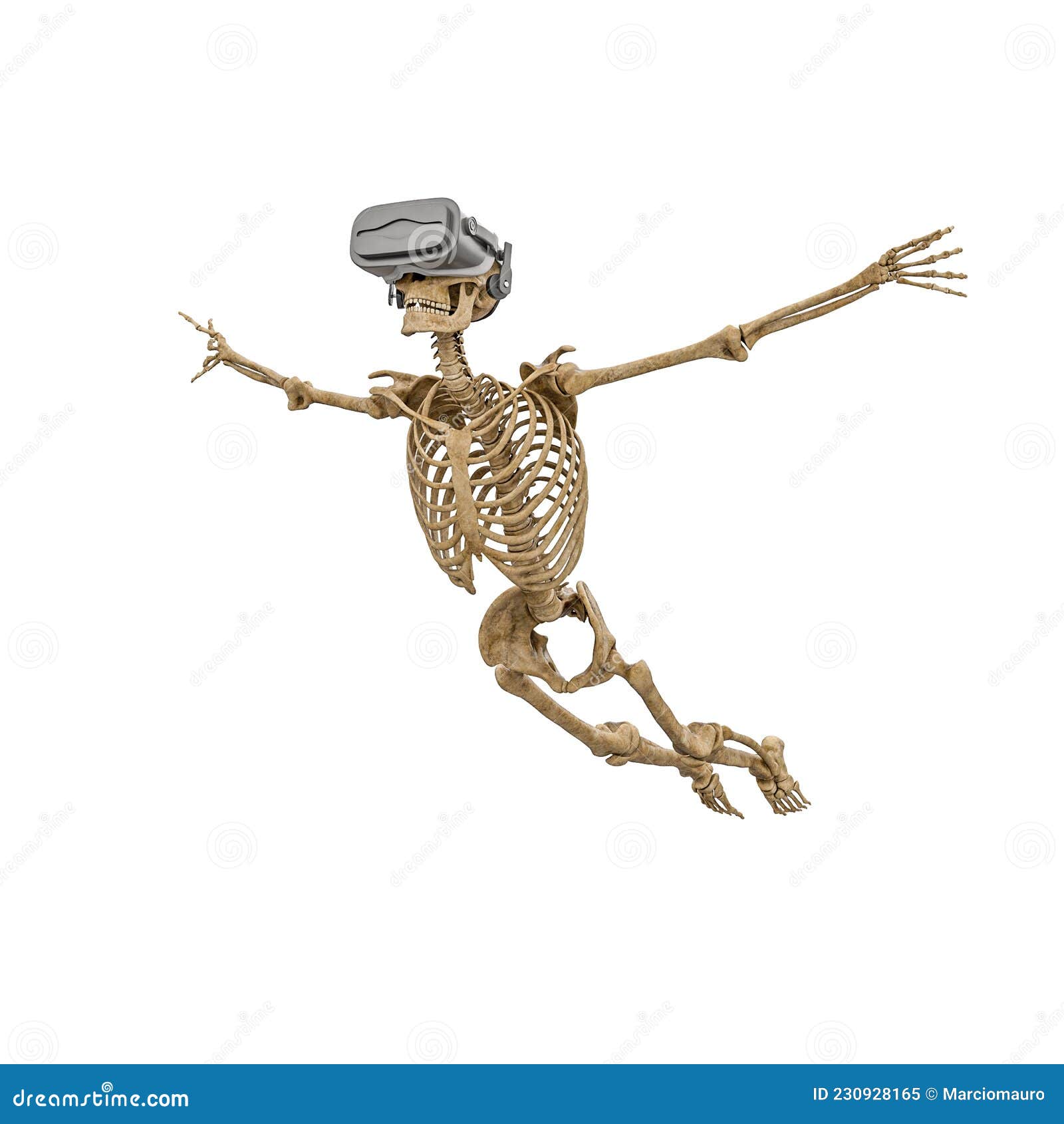 Skeleton is Playing with Vr Stock Illustration - Illustration of chest ...