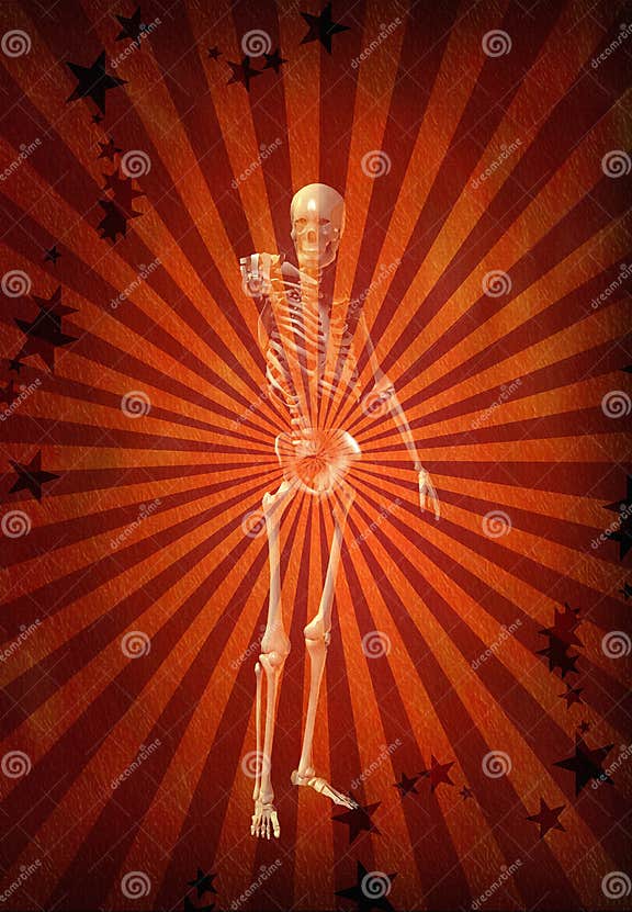 Skeleton in pop art stock illustration. Illustration of human - 252199003