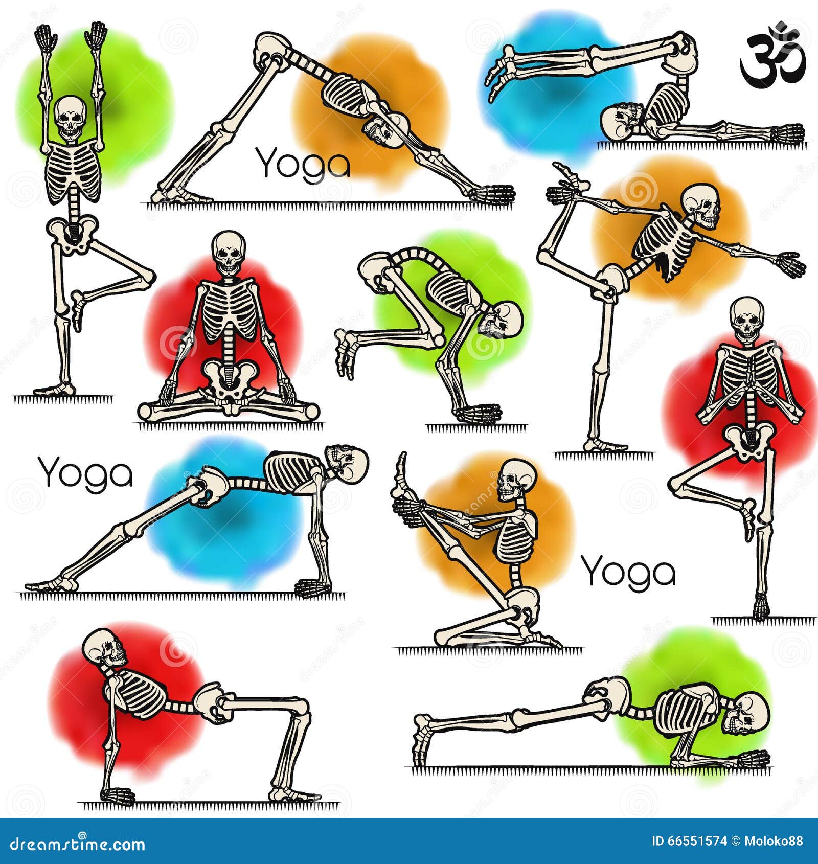 Skeleton practicing yoga stock vector. Illustration of background ...