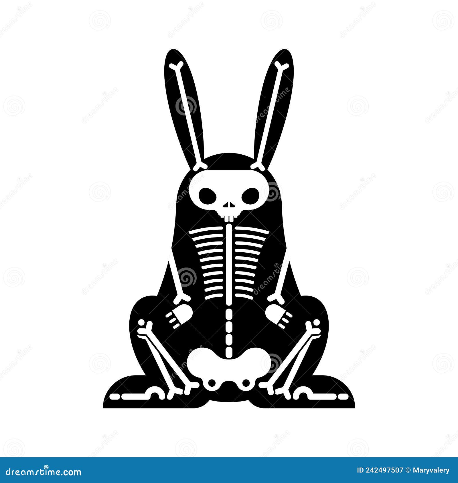Skeleton Rabbit Pixel Art Pattern Seamless. 8 Bit Skull Hare Background ...