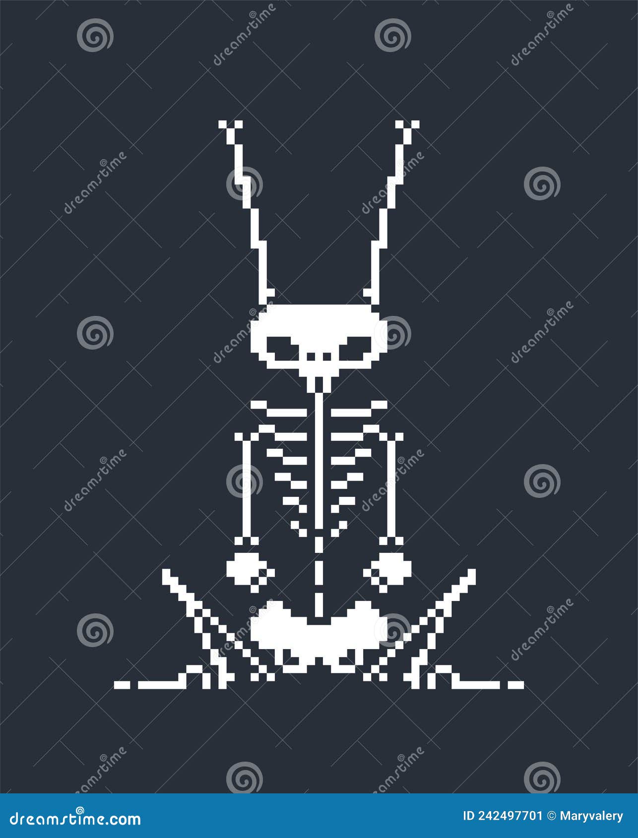Skeleton Rabbit Pixel Art Pattern Seamless. 8 Bit Skull Hare Background ...