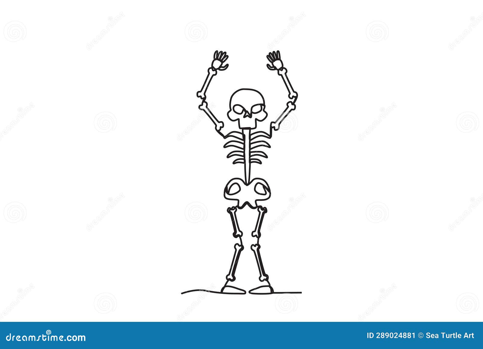 A Skeleton Raised Both Hands Up Stock Vector - Illustration of anatomy ...