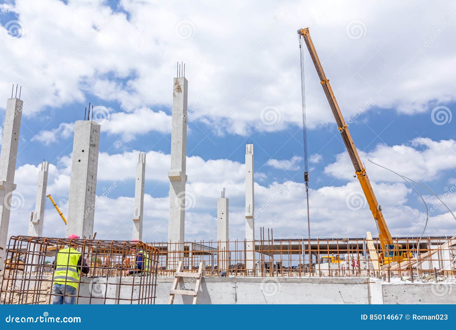 Skeleton of Reinforcing Steel, Armature at Construction Site Stock ...