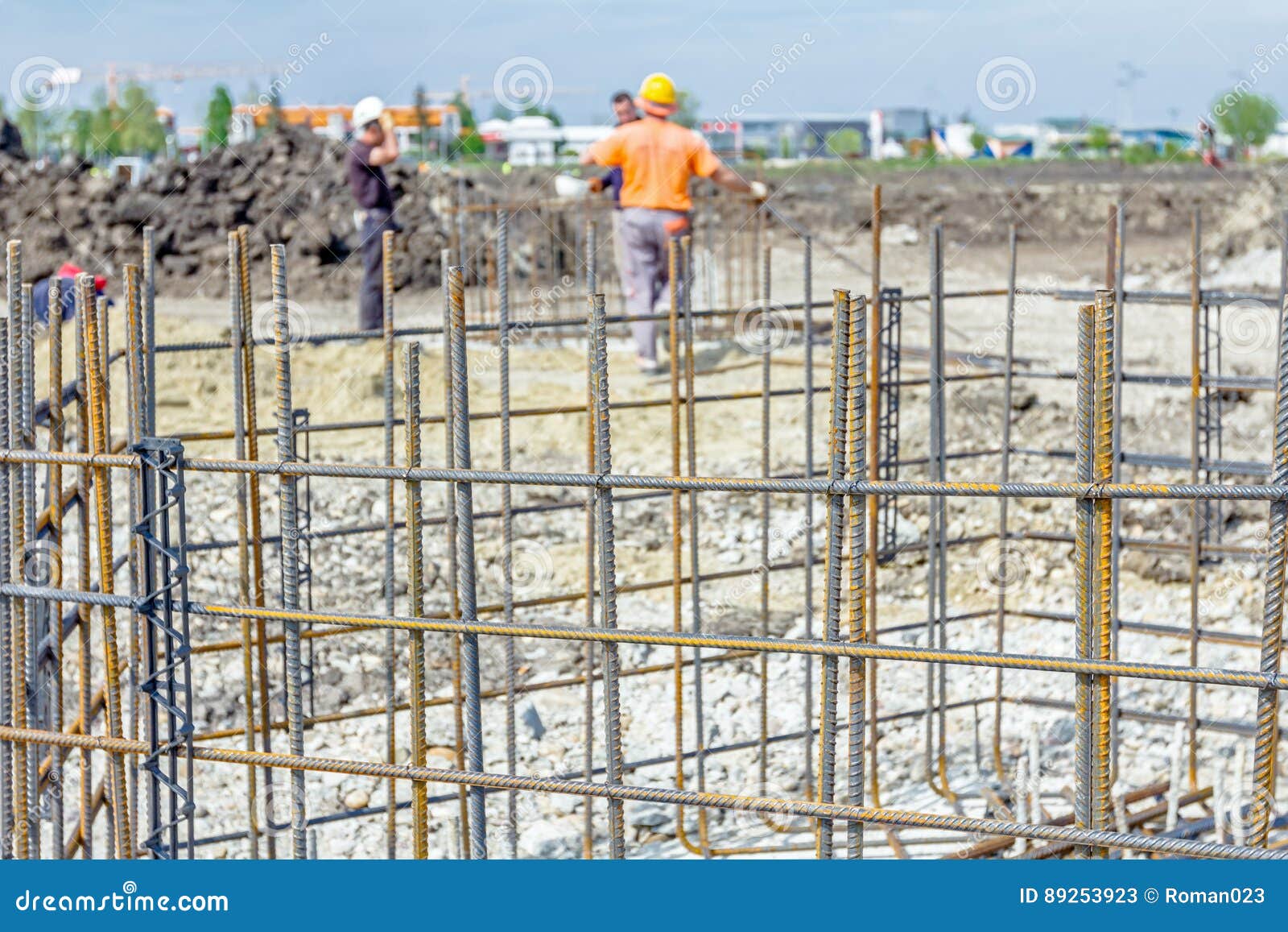 Skeleton of Reinforcing Steel, Armature at Construction Site Editorial ...