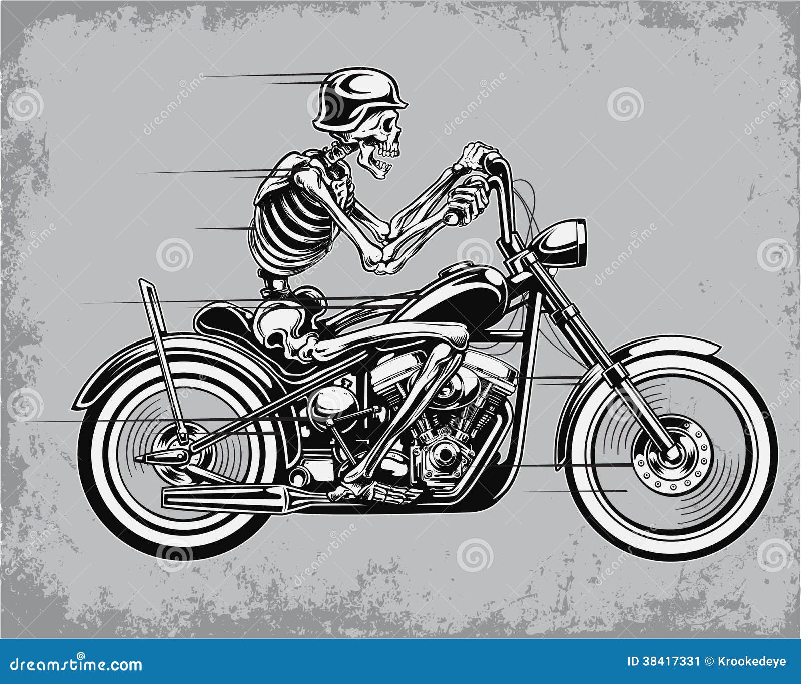 Skeleton Riding Motorcycle Vector Illustration Stock Vector ...