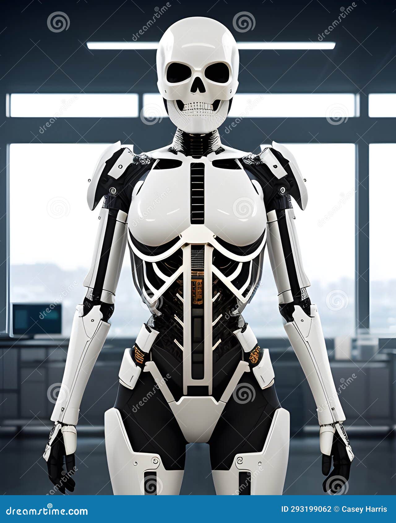 Skeleton robot stock illustration. Illustration of cartoon - 293199062