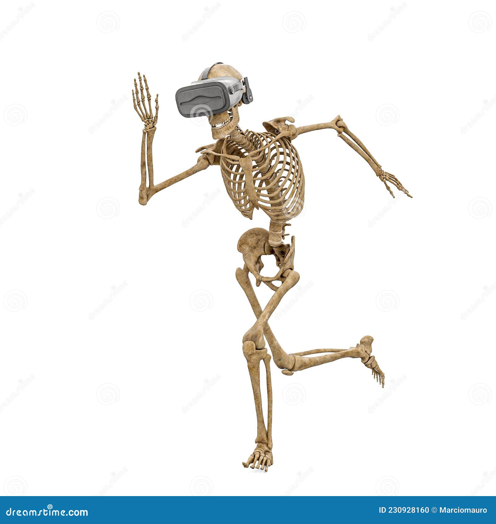 Skeleton is is Running with Vr Stock Illustration - Illustration of ...