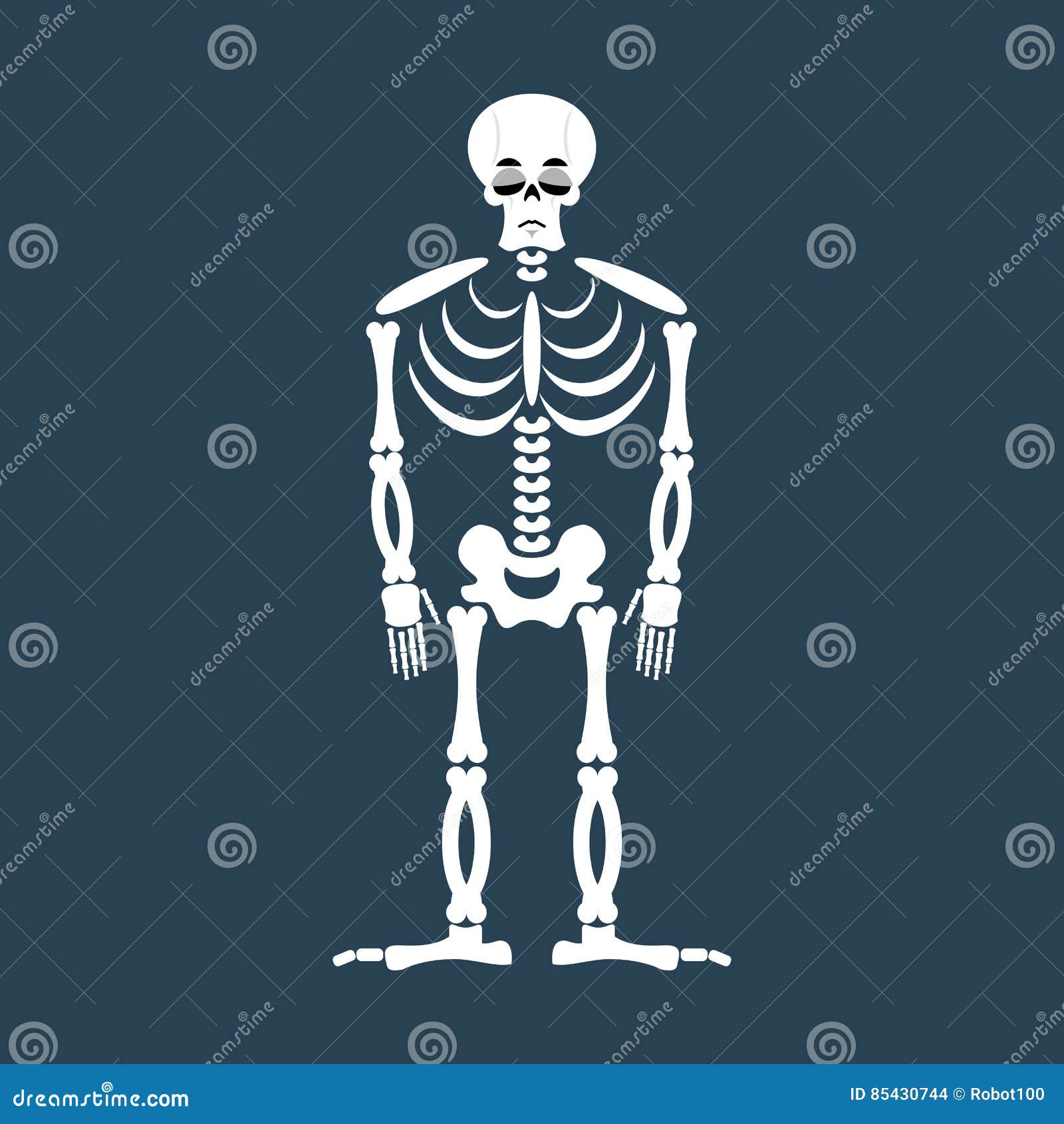 Skeleton Sad Emoji. Skull Emotion Sadness Stock Vector - Illustration ...