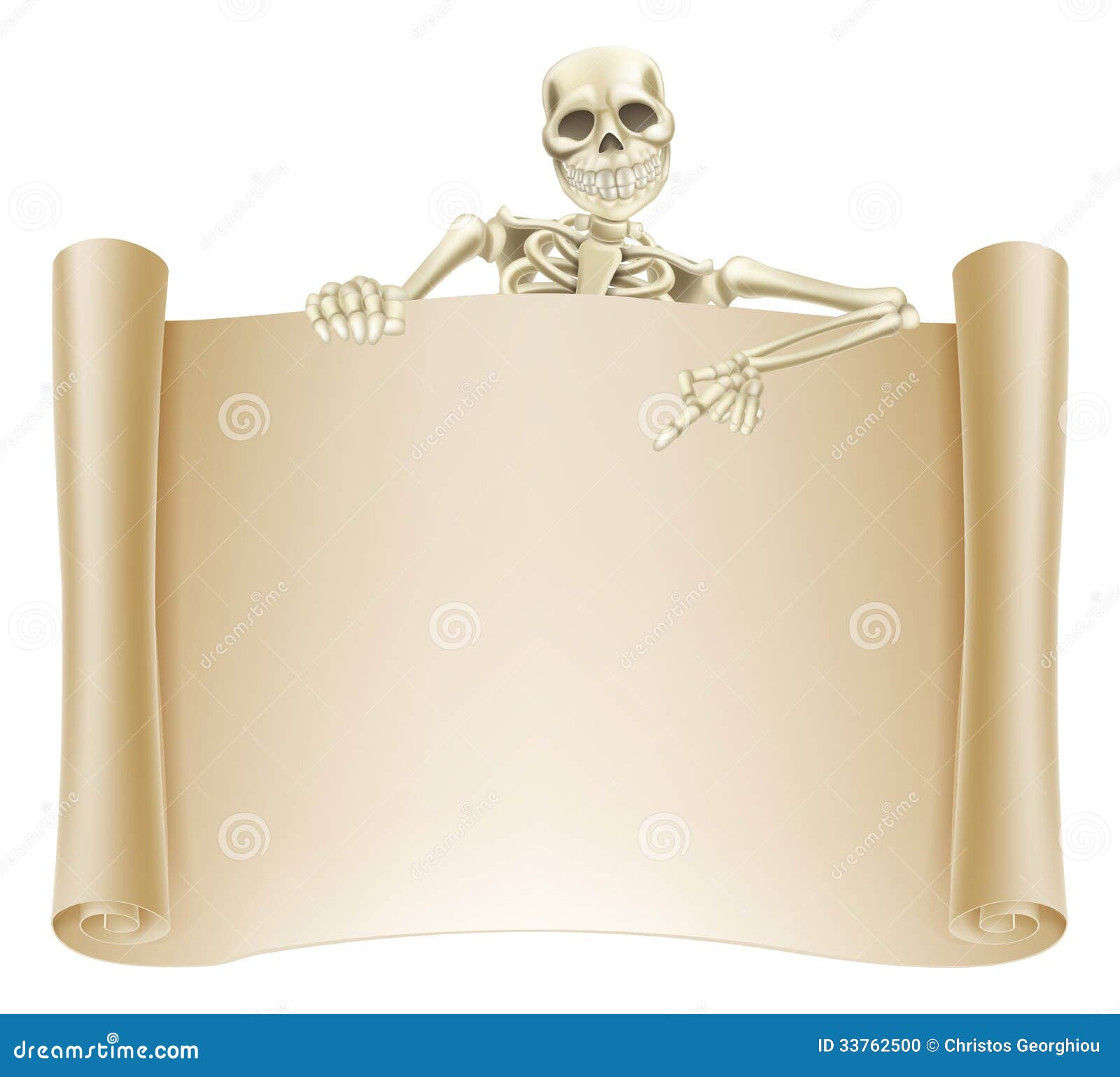 Skeleton Scroll Sign stock vector. Illustration of pointing - 33762500