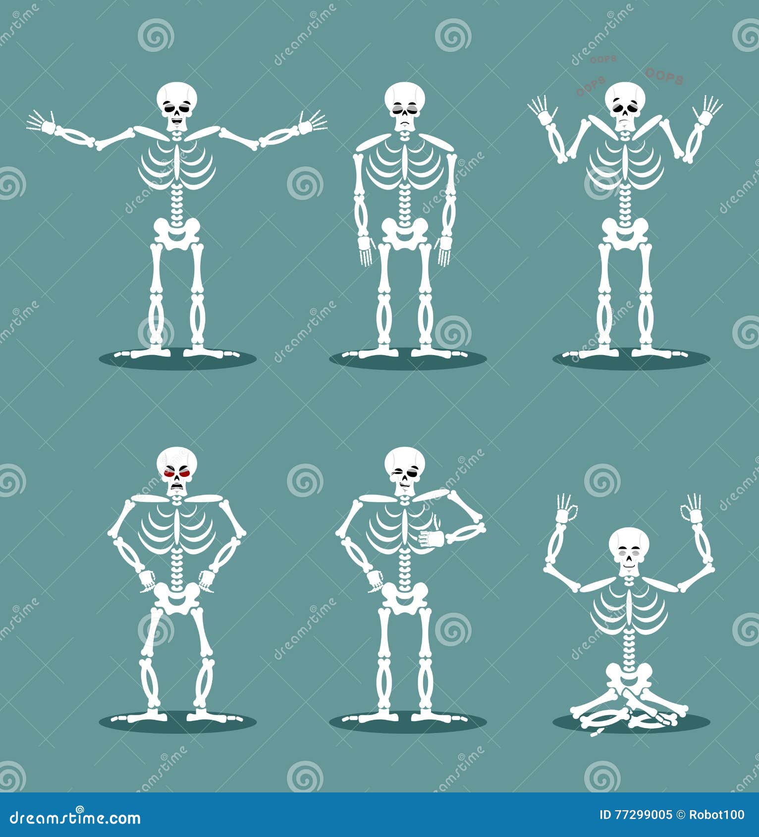 Skeleton Surprised Emoji. Skull Astonished Emotion Isolated. Hum ...