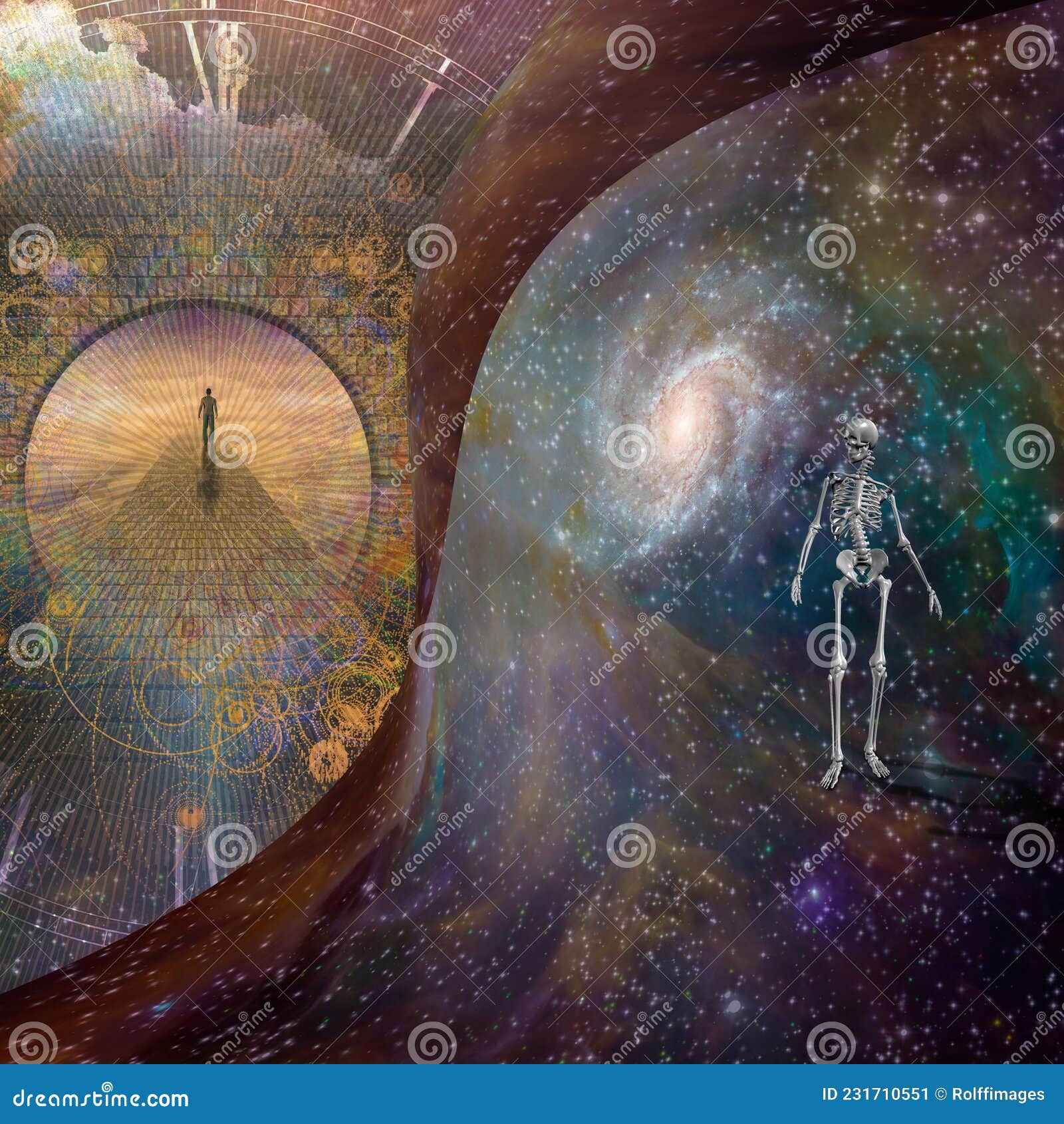 Skeleton in Space stock illustration. Illustration of alone - 231710551