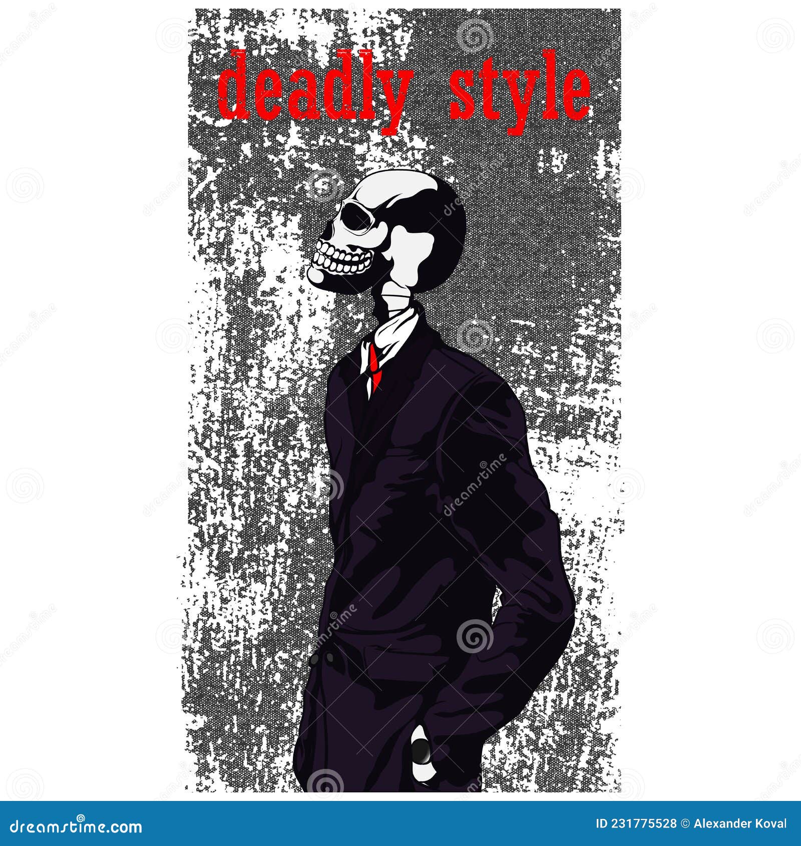 A Skeleton in a Stylish Suit Stock Vector - Illustration of night ...