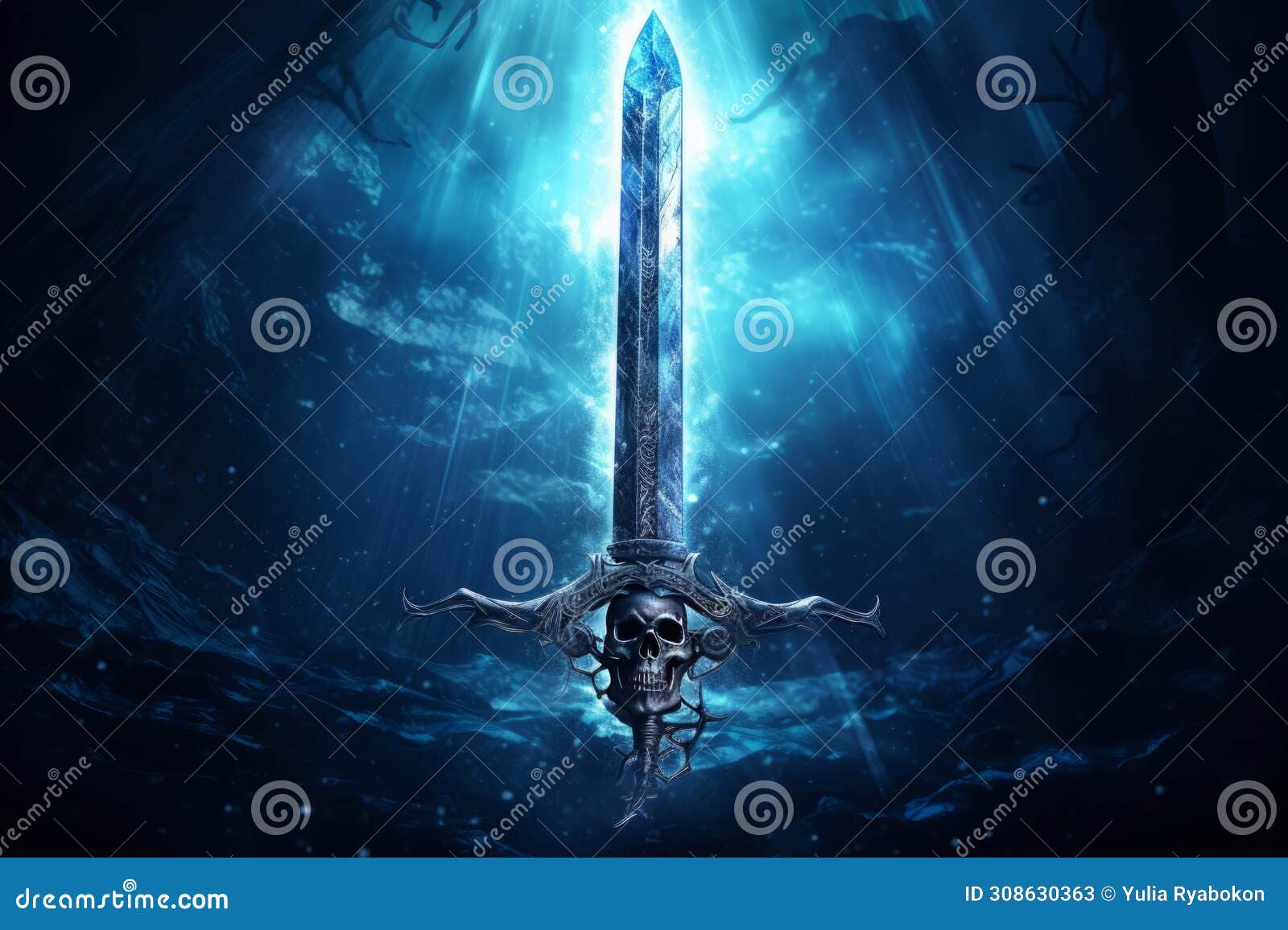 Skeleton Sword. Generate Ai Stock Illustration - Illustration of creepy ...