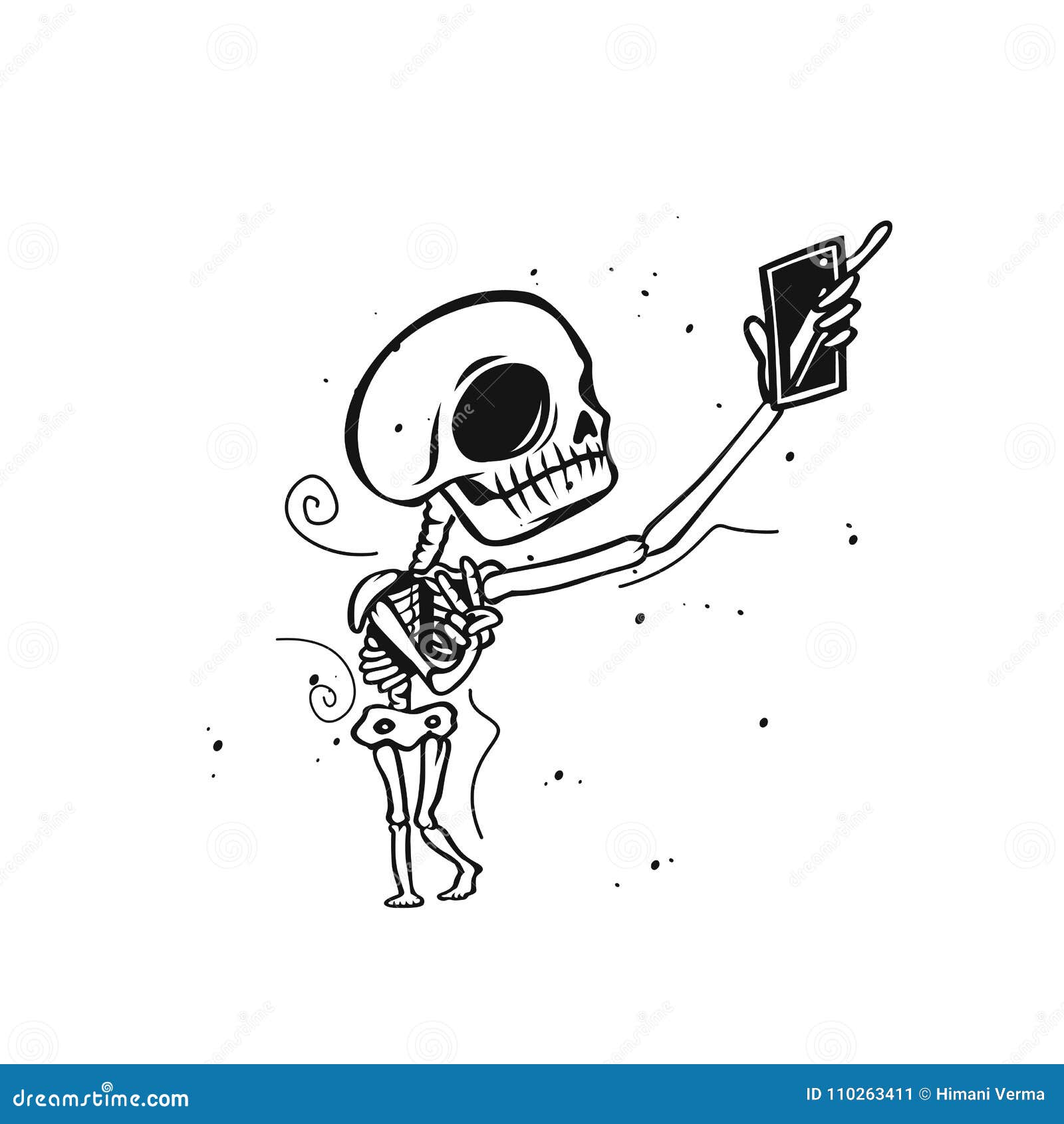 Skeleton Holds Floating Eye In Space Royalty-Free Stock Photography ...