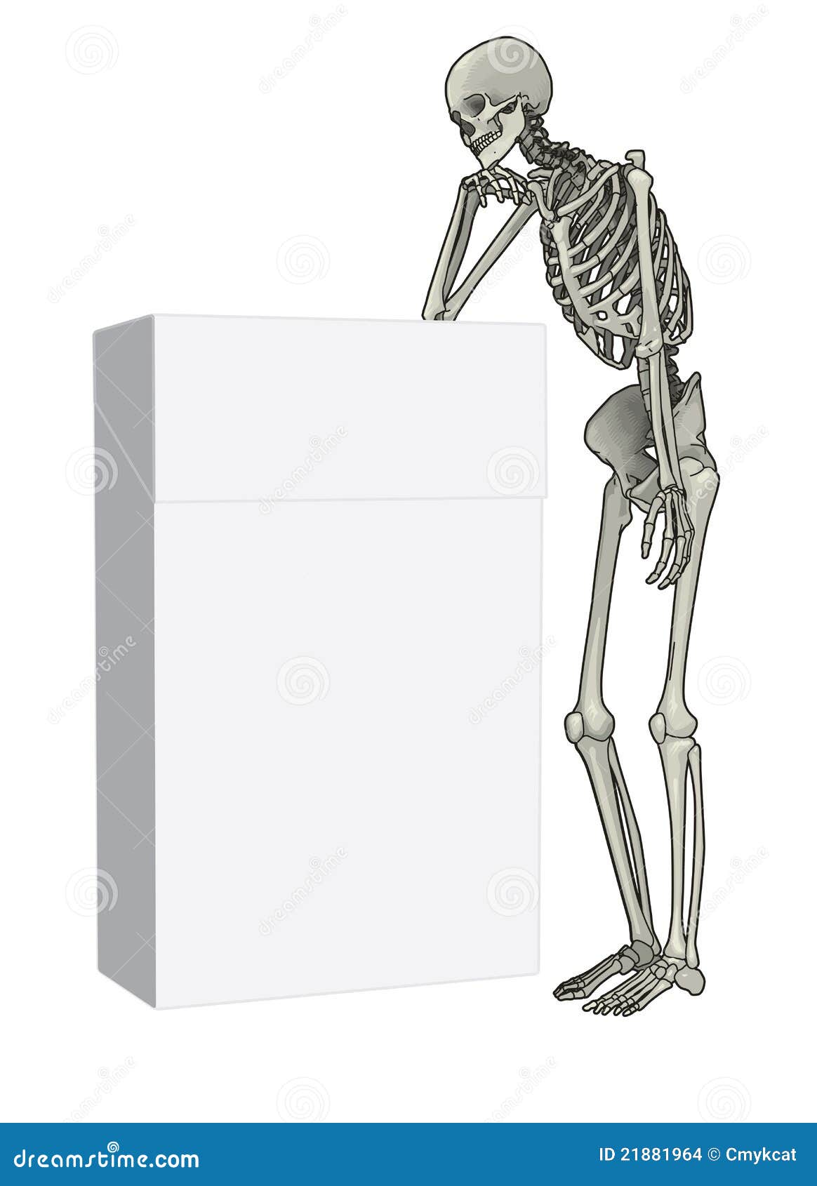 Skeleton Thinking Vector Illustration | CartoonDealer.com #21881964