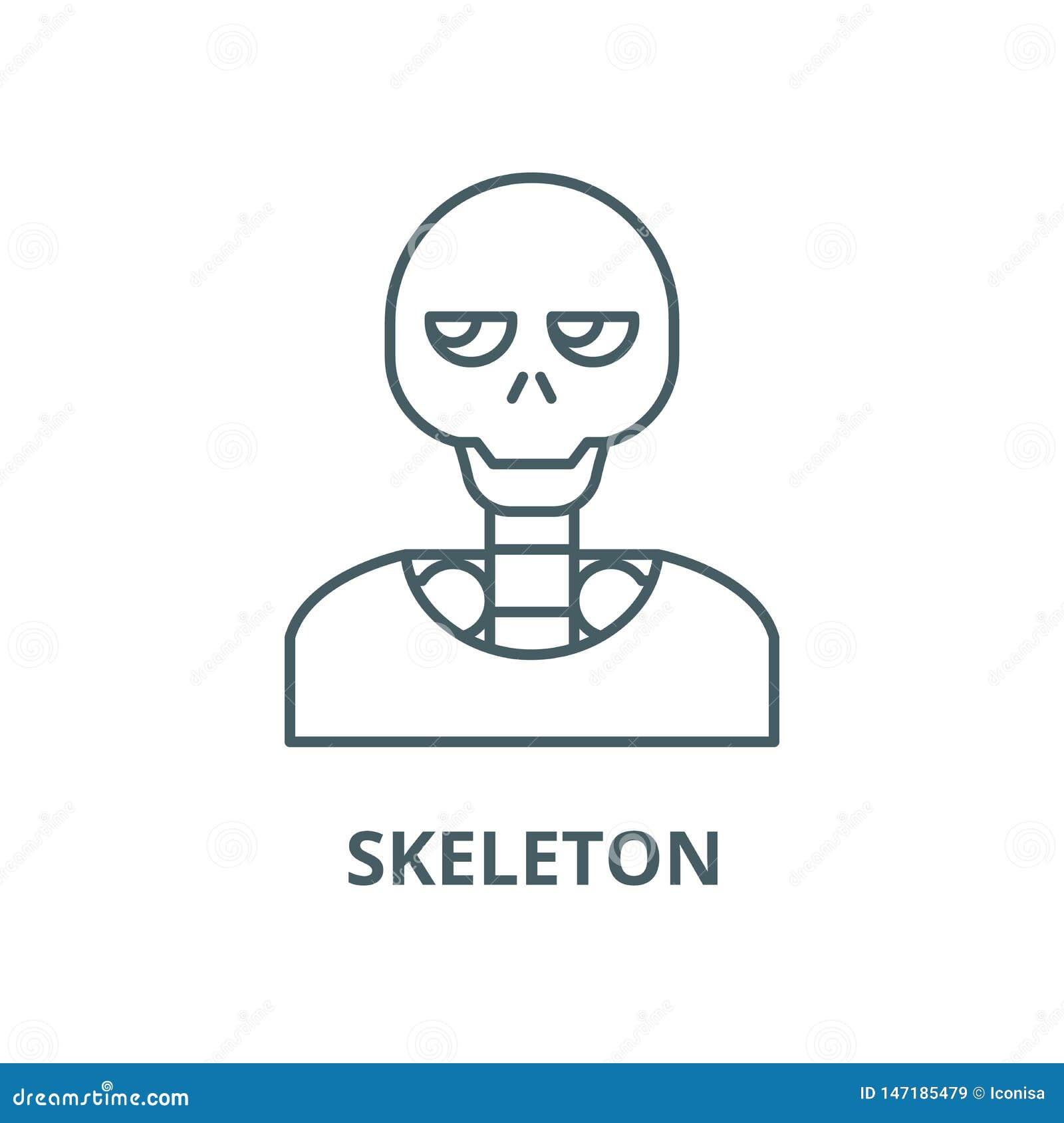 Skeleton Vector Line Icon, Linear Concept, Outline Sign, Symbol Stock ...