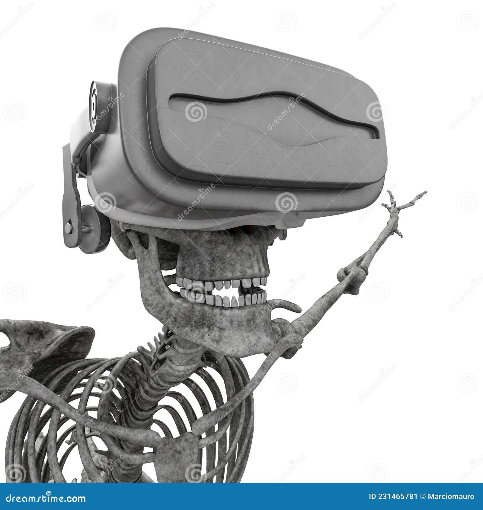 Skeleton with Vr Id Profile Stock Illustration - Illustration of chest ...