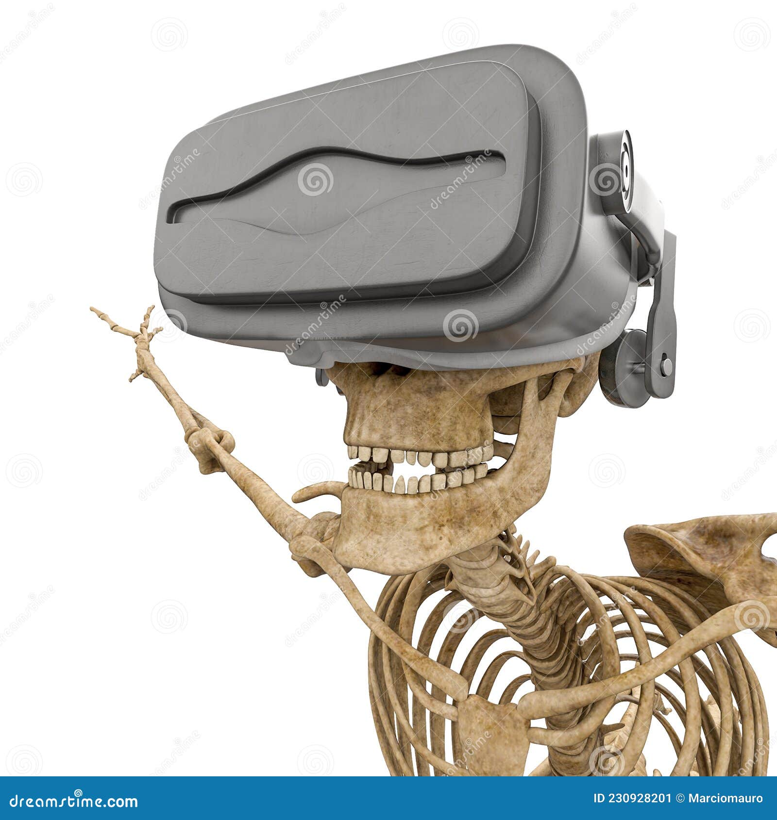 Skeleton with Vr Id Profile Stock Illustration - Illustration of death ...