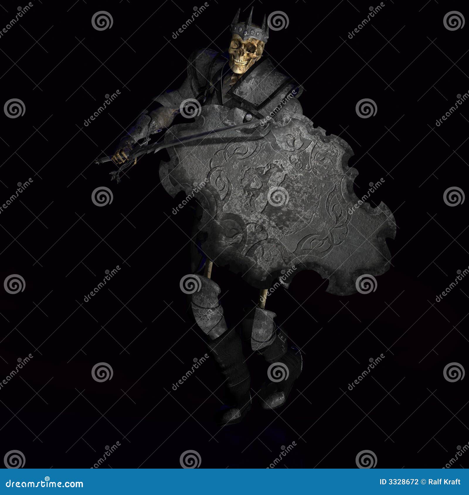Skeleton Wraith King Sitting On Throne Stock Illustration ...