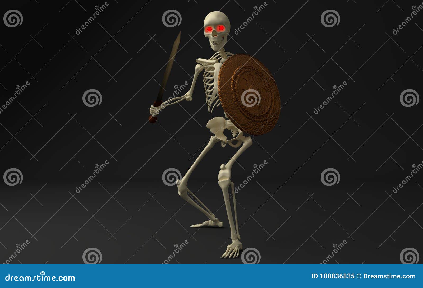 Skeleton Warrior With Sword And Shield Riding Skeleton Horse Vector ...