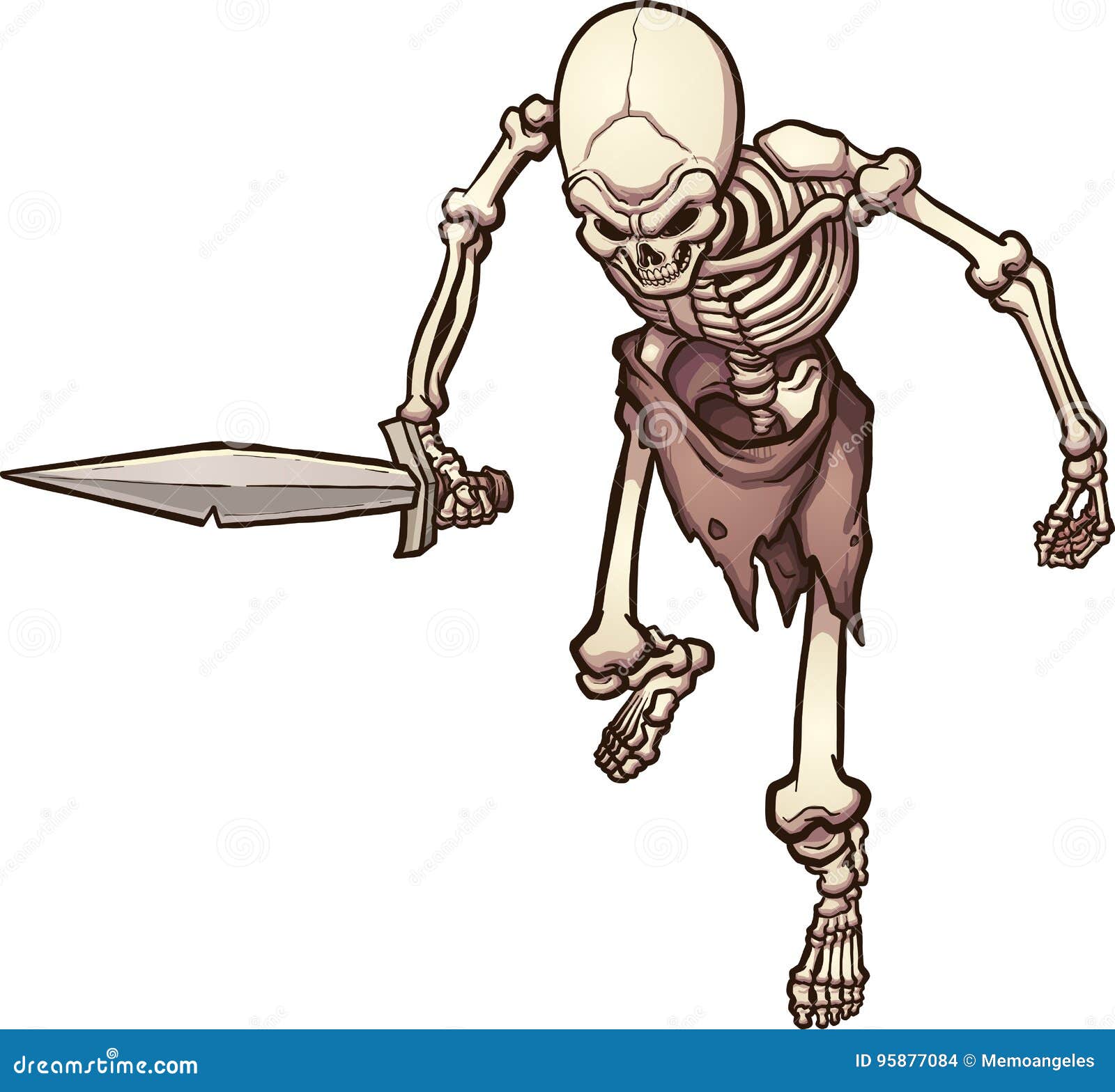 Skeleton Warrior Cartoon Vector | CartoonDealer.com #96059227