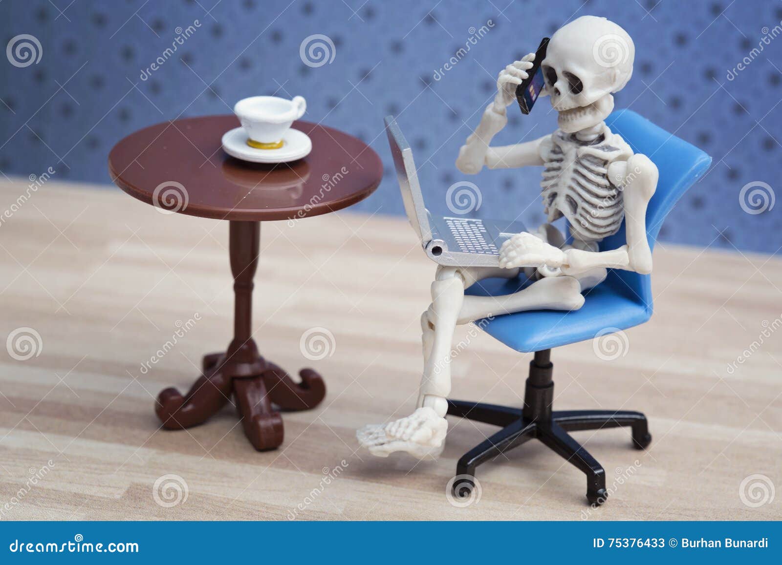 Skeleton works stock image. Image of communication, cellular - 75376433