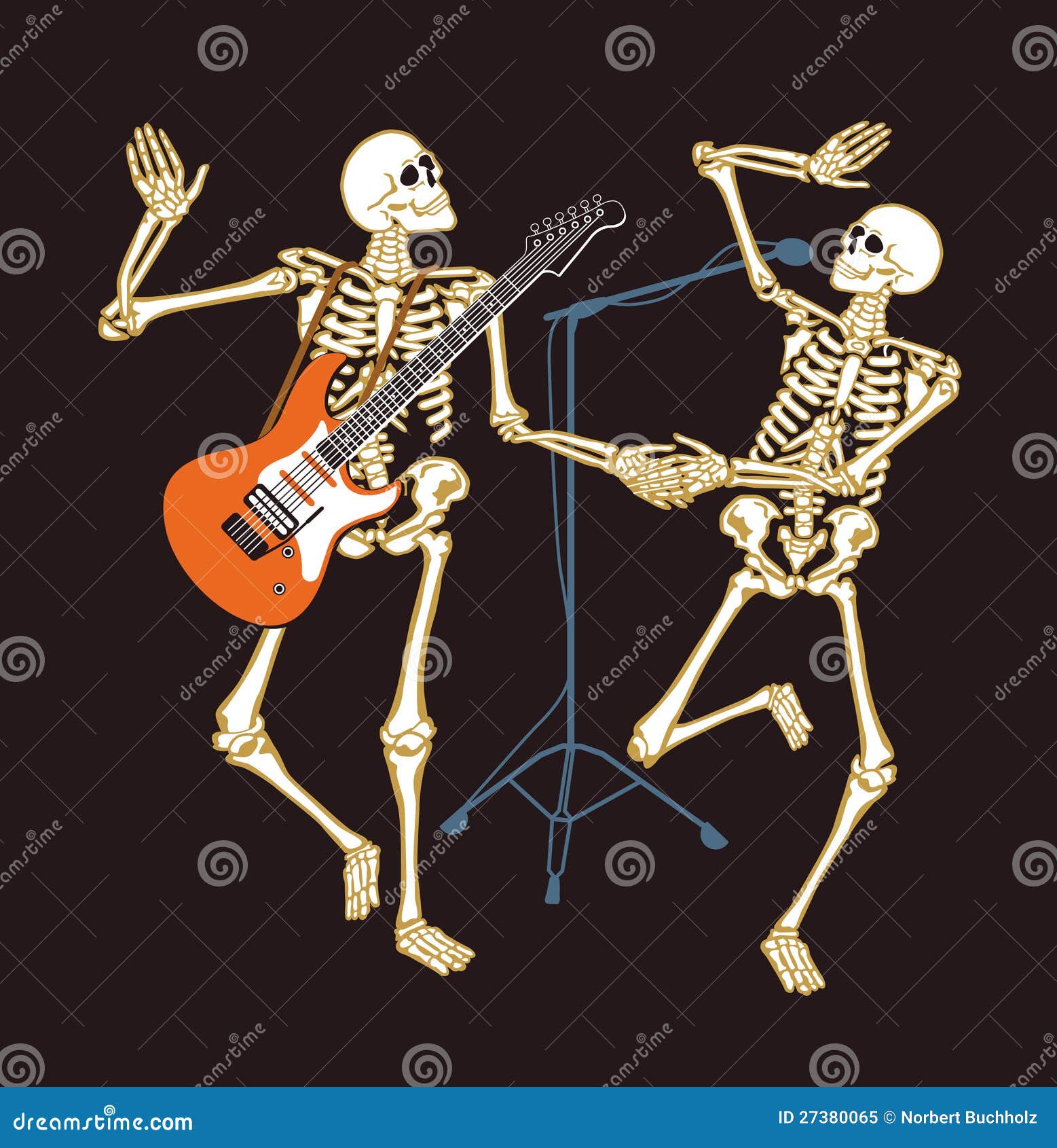 Skeleton Playing Mandolin