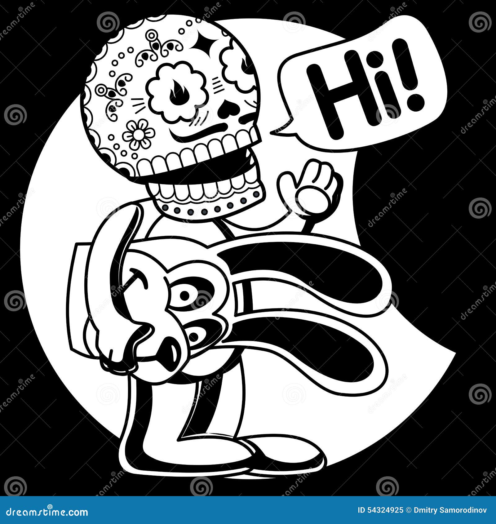 Skeletons Hi stock illustration. Illustration of caucasian - 54324925