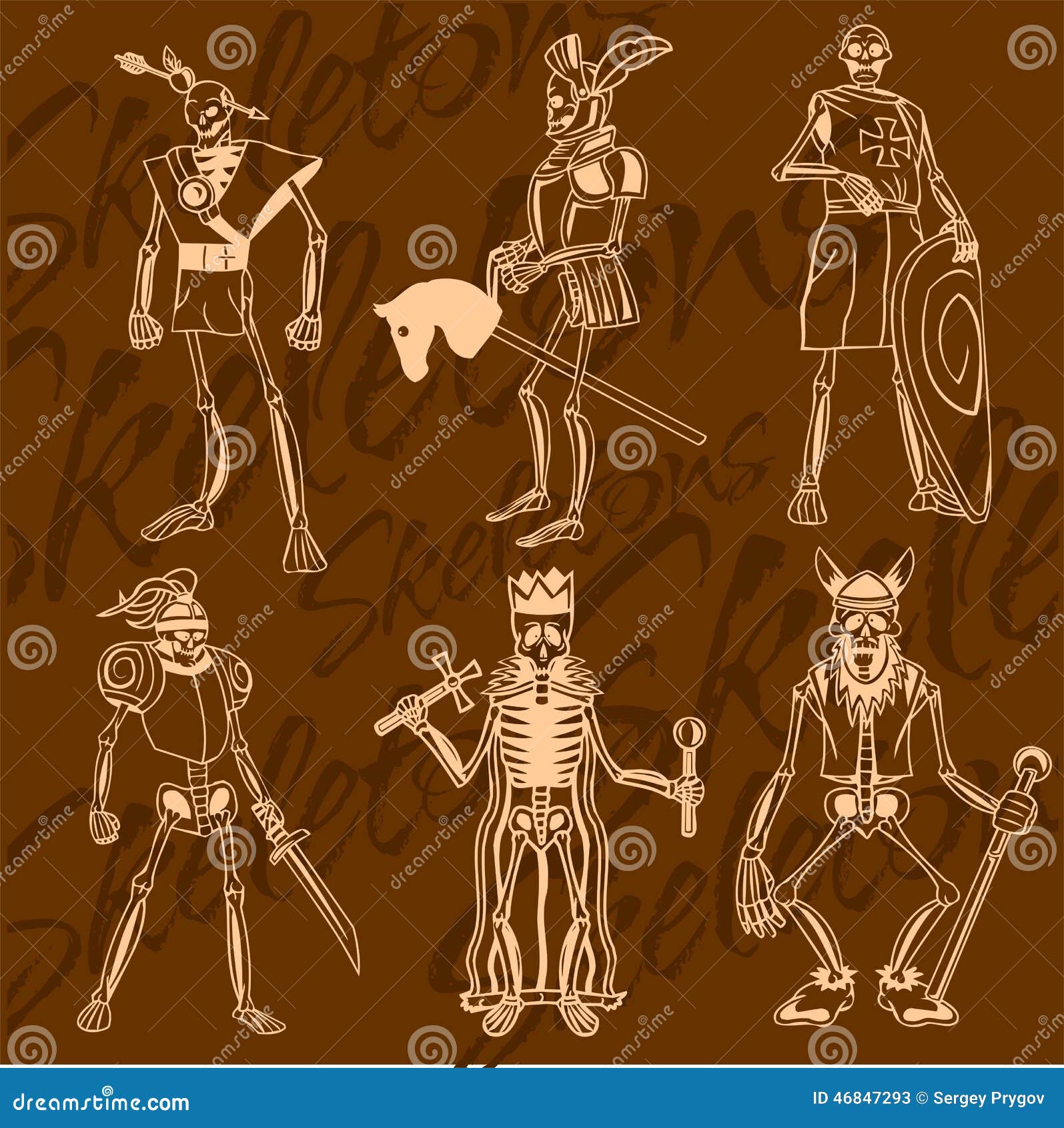 Skeletons - Knight. Vinyl-ready Illustration. Stock Vector ...