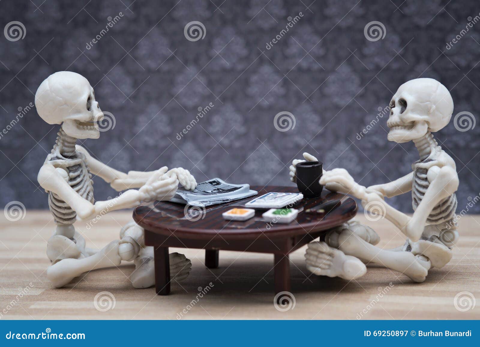 Skeletons meal stock image. Image of social, supper, skull - 69250897