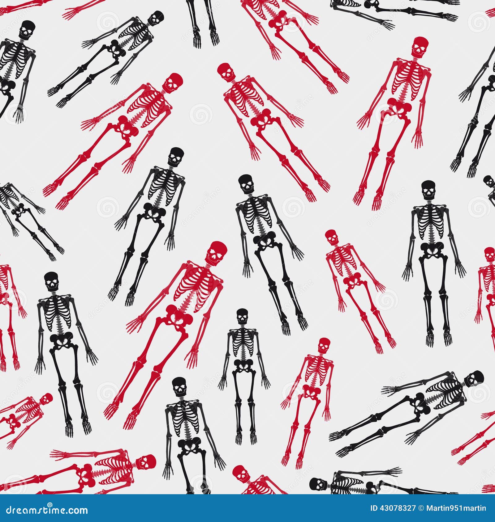 Skeletons seamless pattern stock vector. Illustration of pattern - 43078327