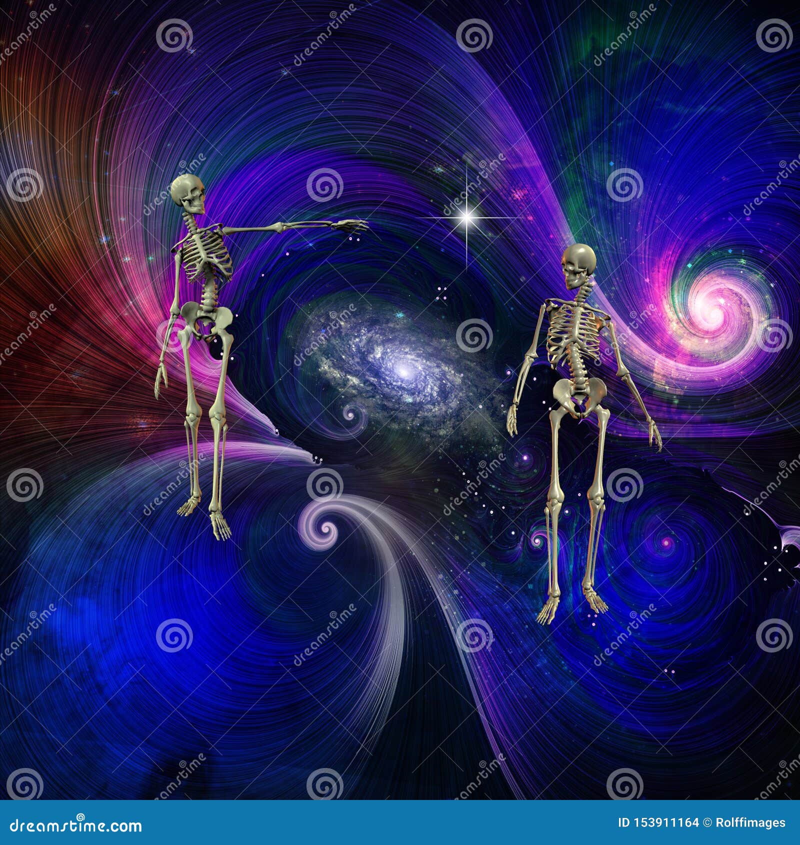 Skeletal Figures In Cosmos Royalty-Free Stock Photo | CartoonDealer.com ...