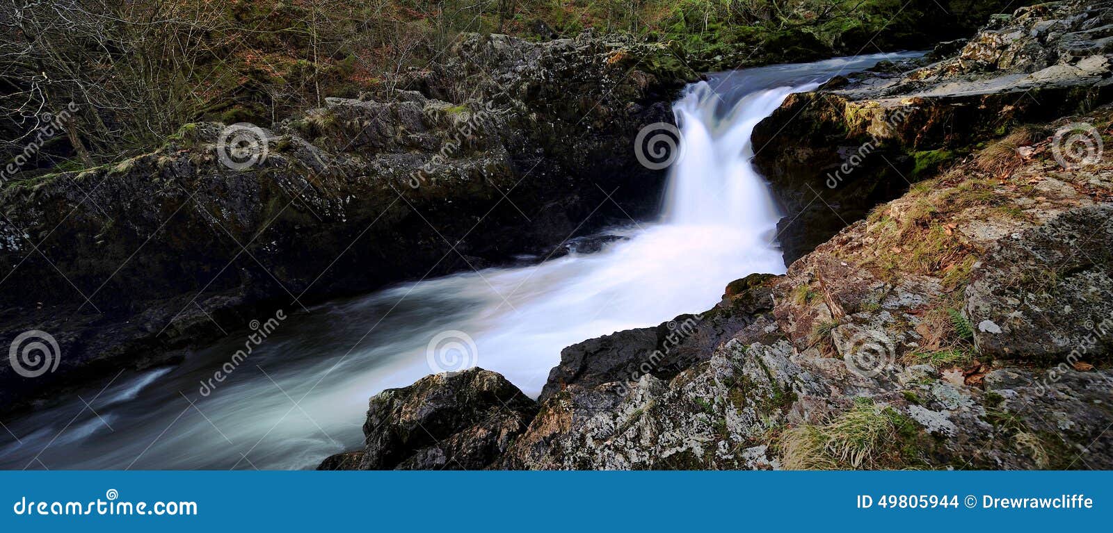 Skelwith Force stock photo. Image of river, fall, footbridge - 49805944