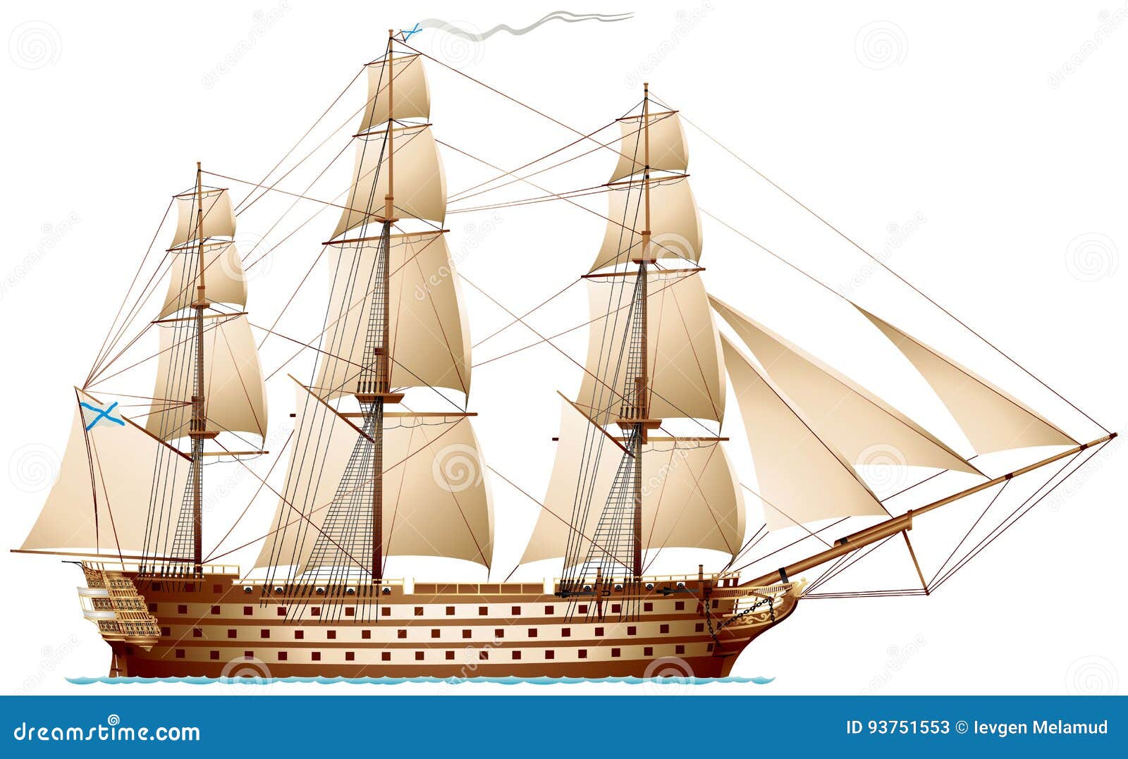 Skepp Av Linjen, Regalskeppslagskepp Vektor Illustrationer ...