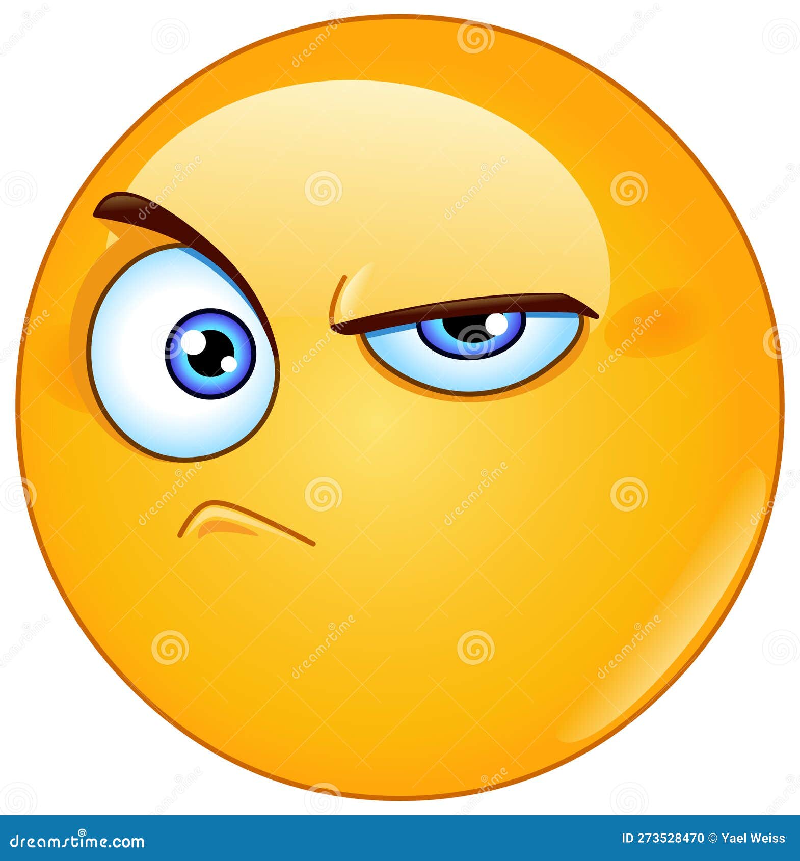 Skeptic Emoticon stock vector. Illustration of expression - 273528470