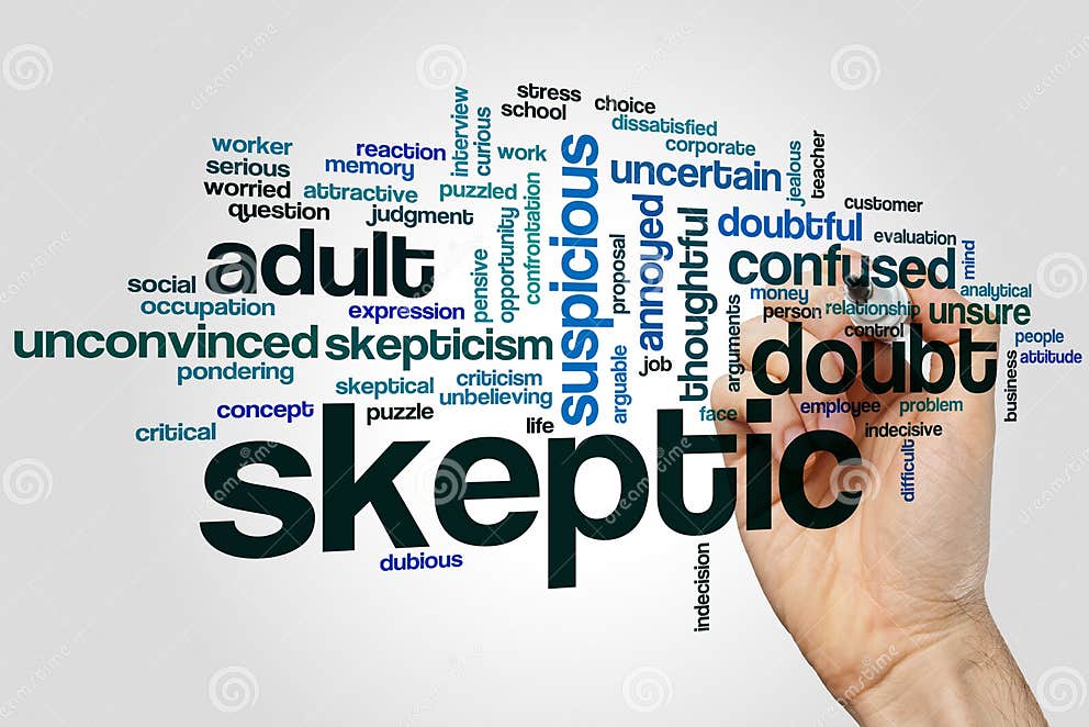 Skeptic word cloud stock photo. Image of people, corporate - 88649970