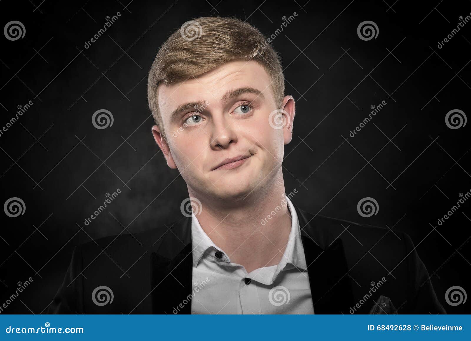 Skeptical Businessman in Suit. Stock Photo - Image of happy, digital ...