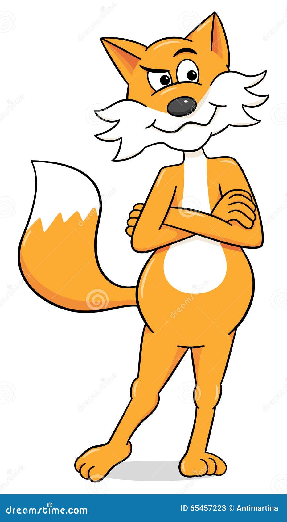 Skeptical cartoon fox stock vector. Illustration of thinking - 65457223