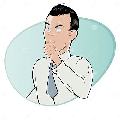 Skeptical cartoon man stock illustration. Illustration of motif - 26562484