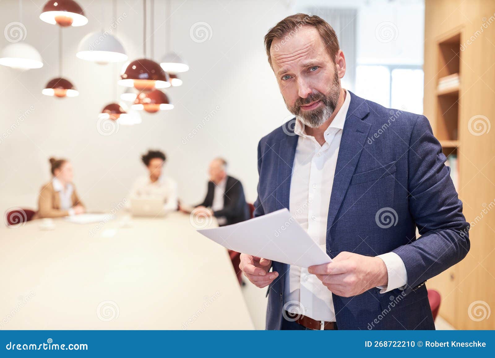 Skeptical Consulting Advisor with Business Papers Stock Photo - Image ...