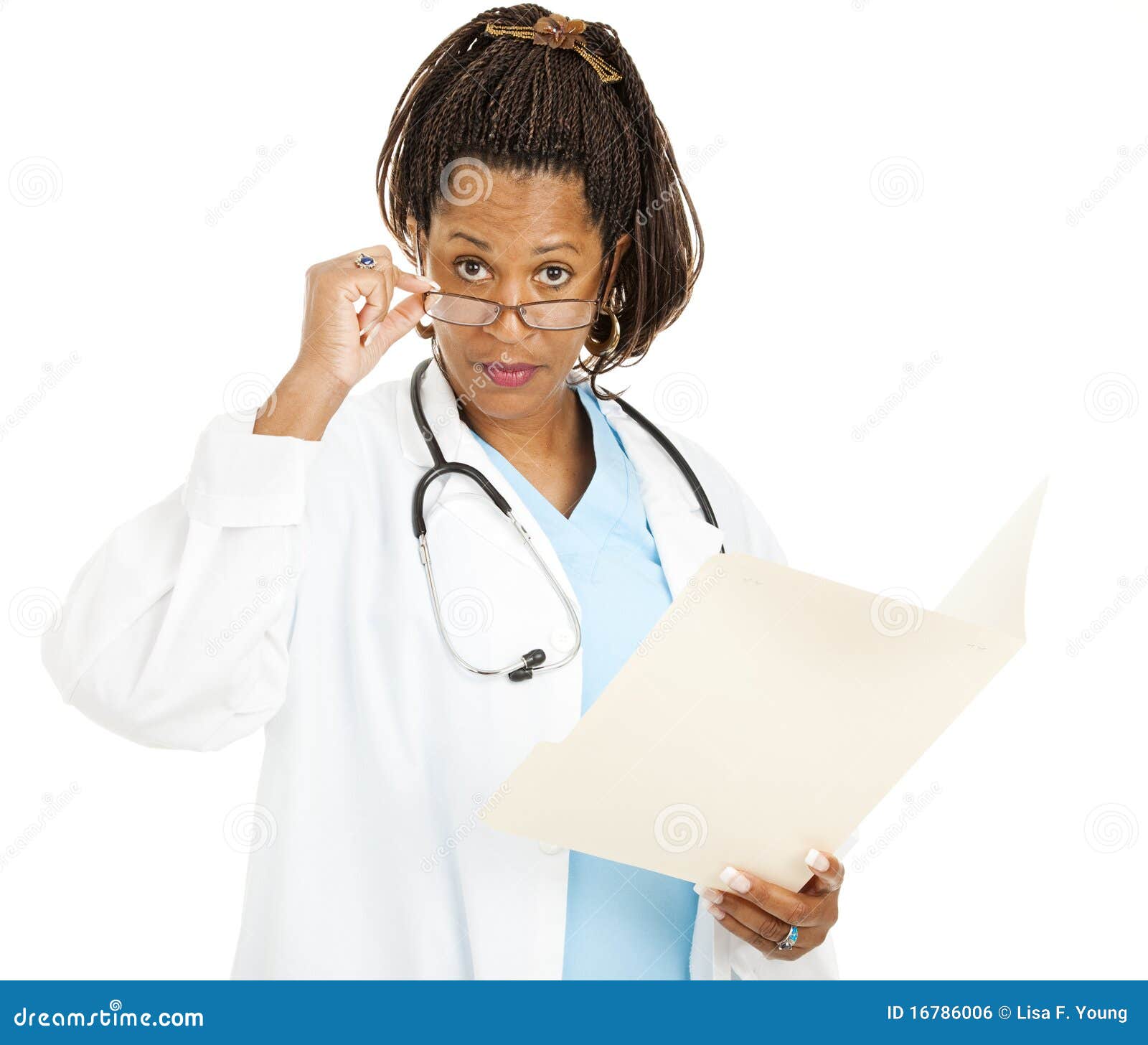 Skeptical Female Doctor stock photo. Image of compassionate - 16786006