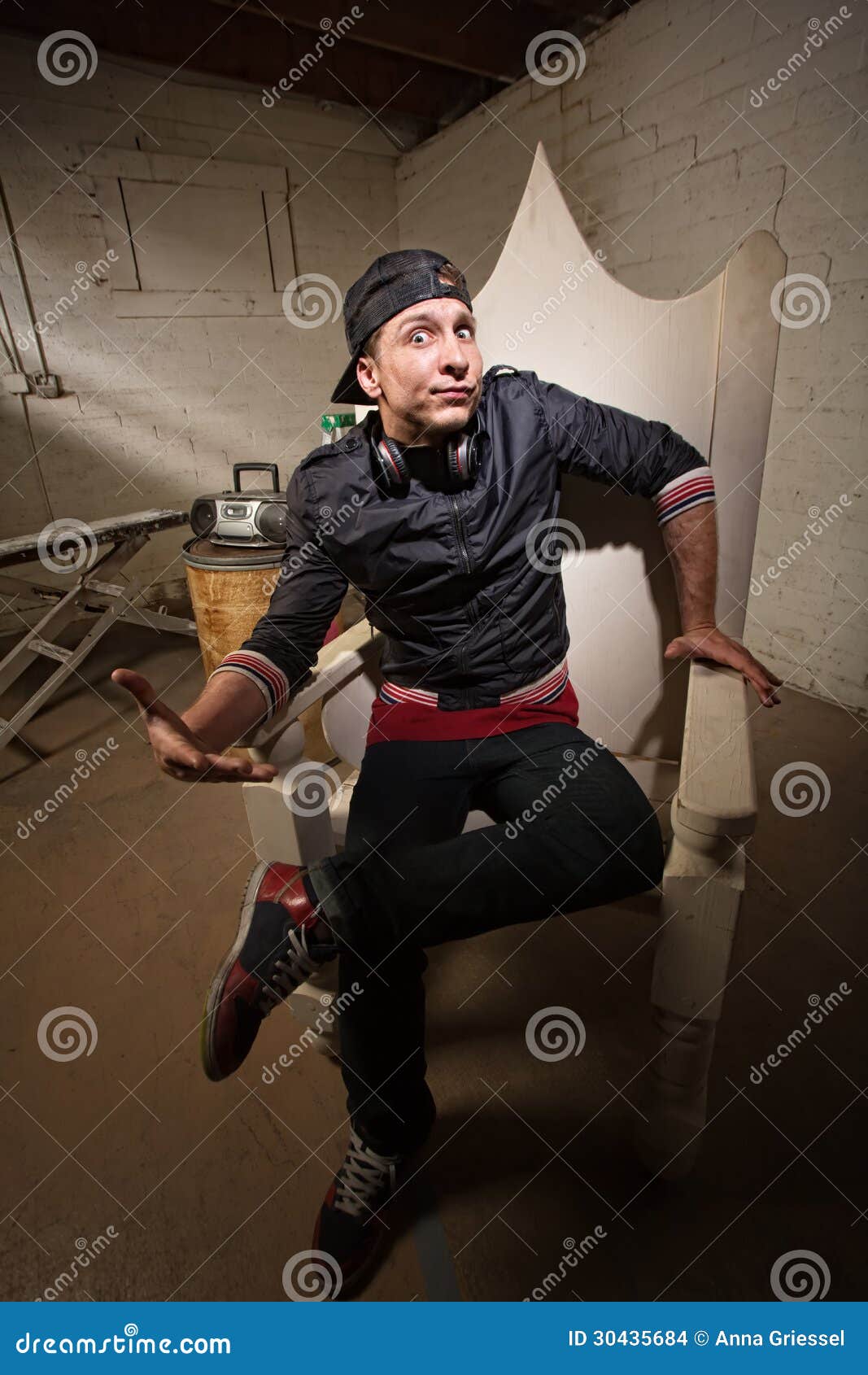 Skeptical Rapper on Throne stock photo. Image of bragging - 30435684